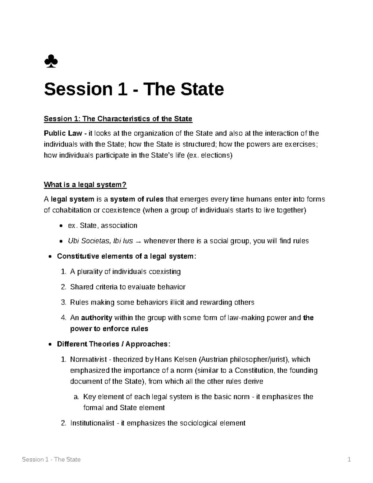 Session 1 - The State - ♣ Session 1 - The State Session 1: The ...