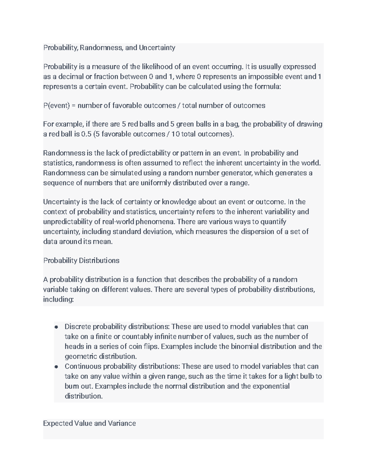 Probability, Randomness, and Uncertainty - Probability, Randomness, and ...