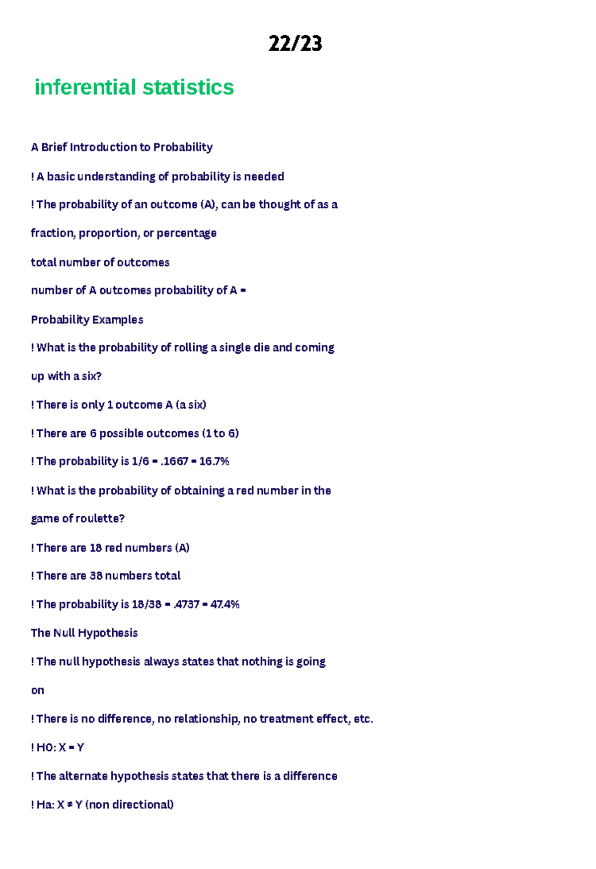 Inferential statistics - 22/ inferential statistics A Brief ...