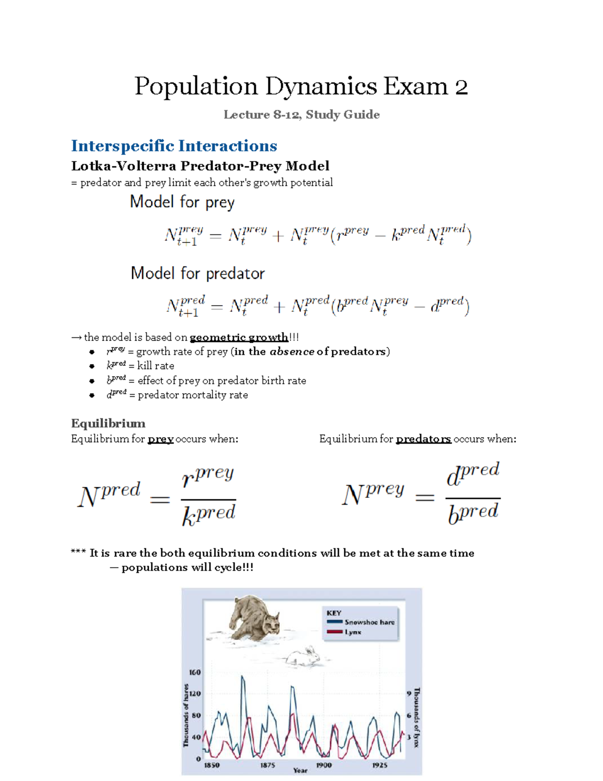 Population Dynamics Exam 2 Study Guide - Population Dynamics Exam 2 ...