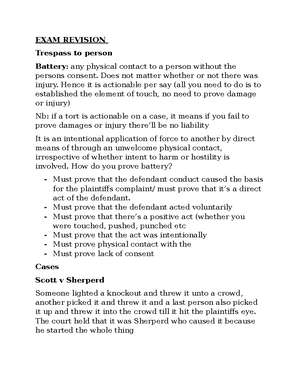 LAW OF TORT Assignment - Learning - CENTRAL UNIVERSITY-FACULTY OF LAW ...