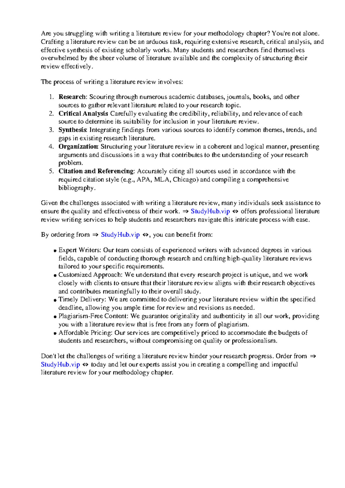 Methodology Chapter Literature Review - Are you struggling with writing a literature review for ...