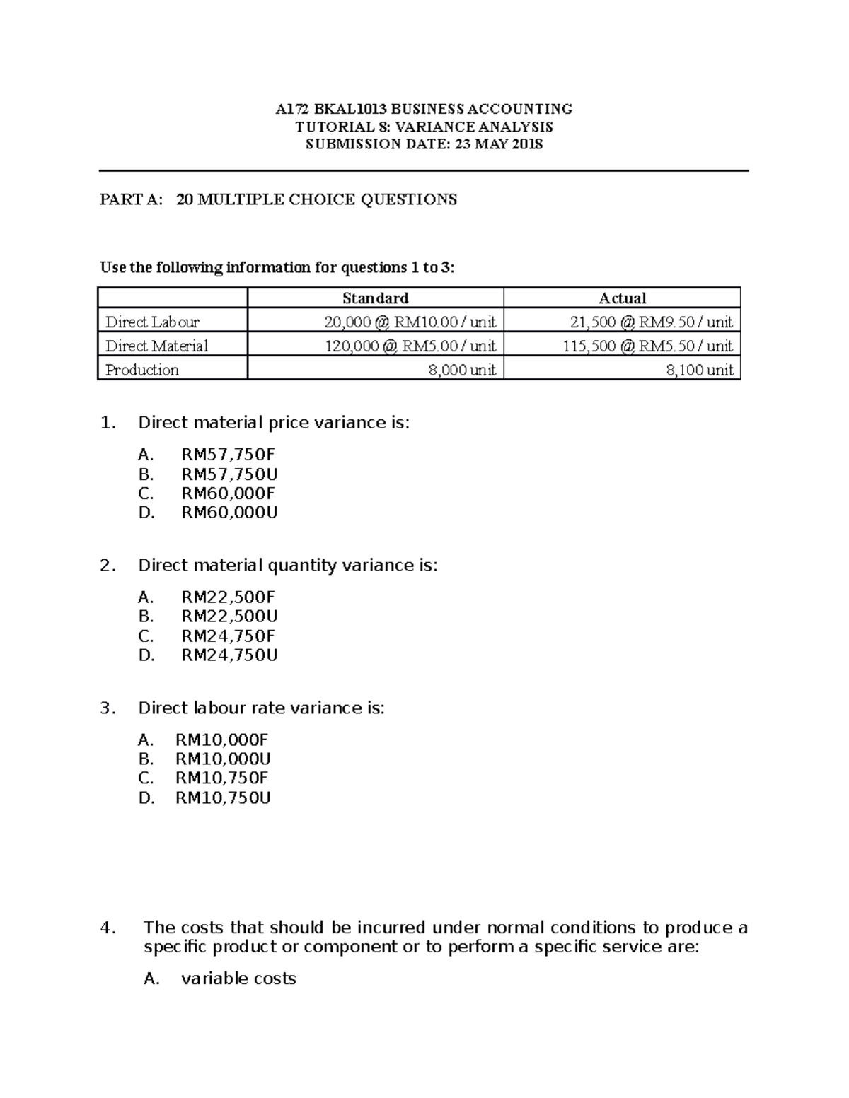 BKAL Tutorial 2 - Summary BUSINESS ACCOUNTING - A172 BKAL1013 BUSINESS ...