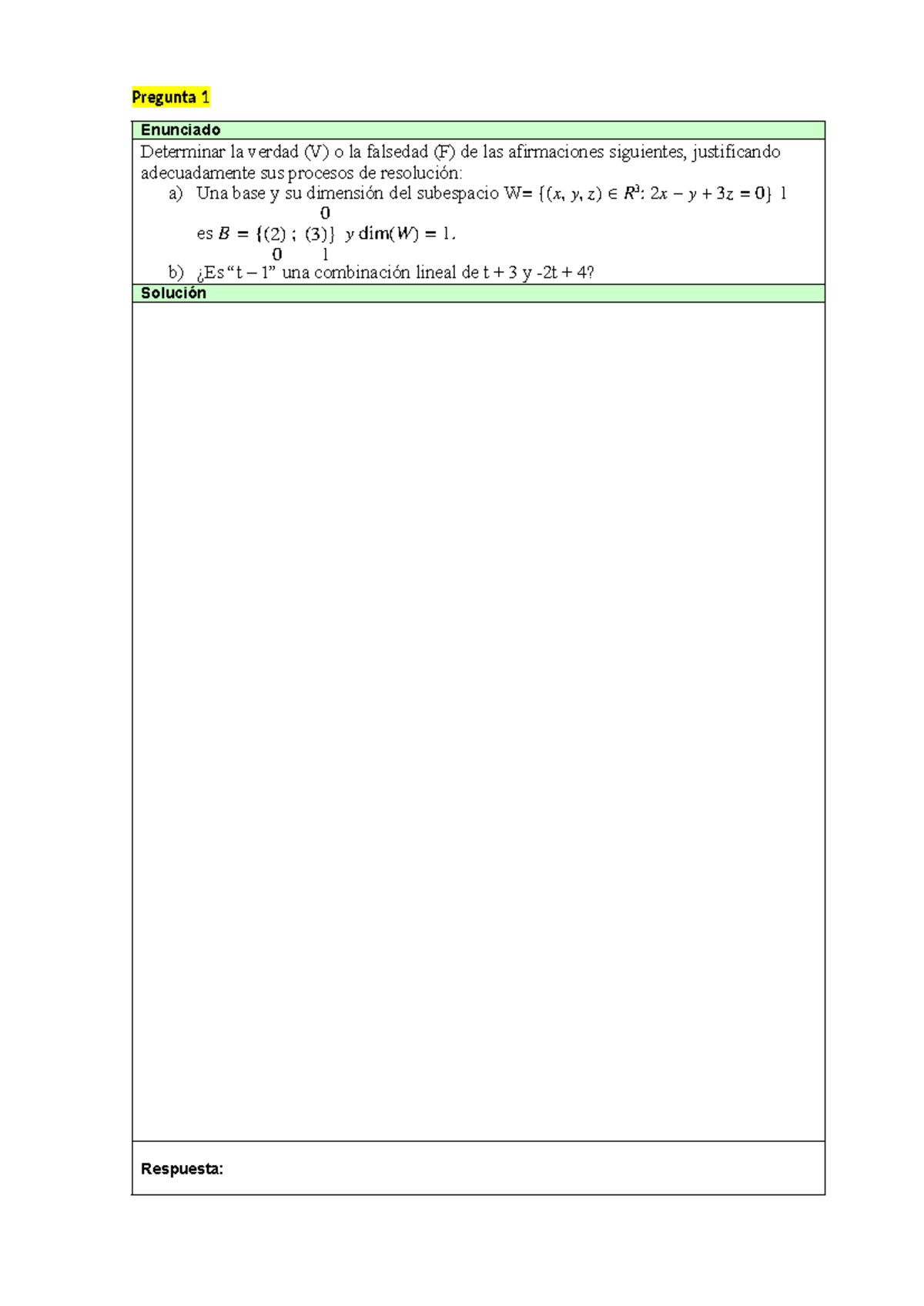EE2 Matba-T2-desarrollo UG - Enunciado Determinar la verdad (V) o la falsedad (F) de las - Studocu