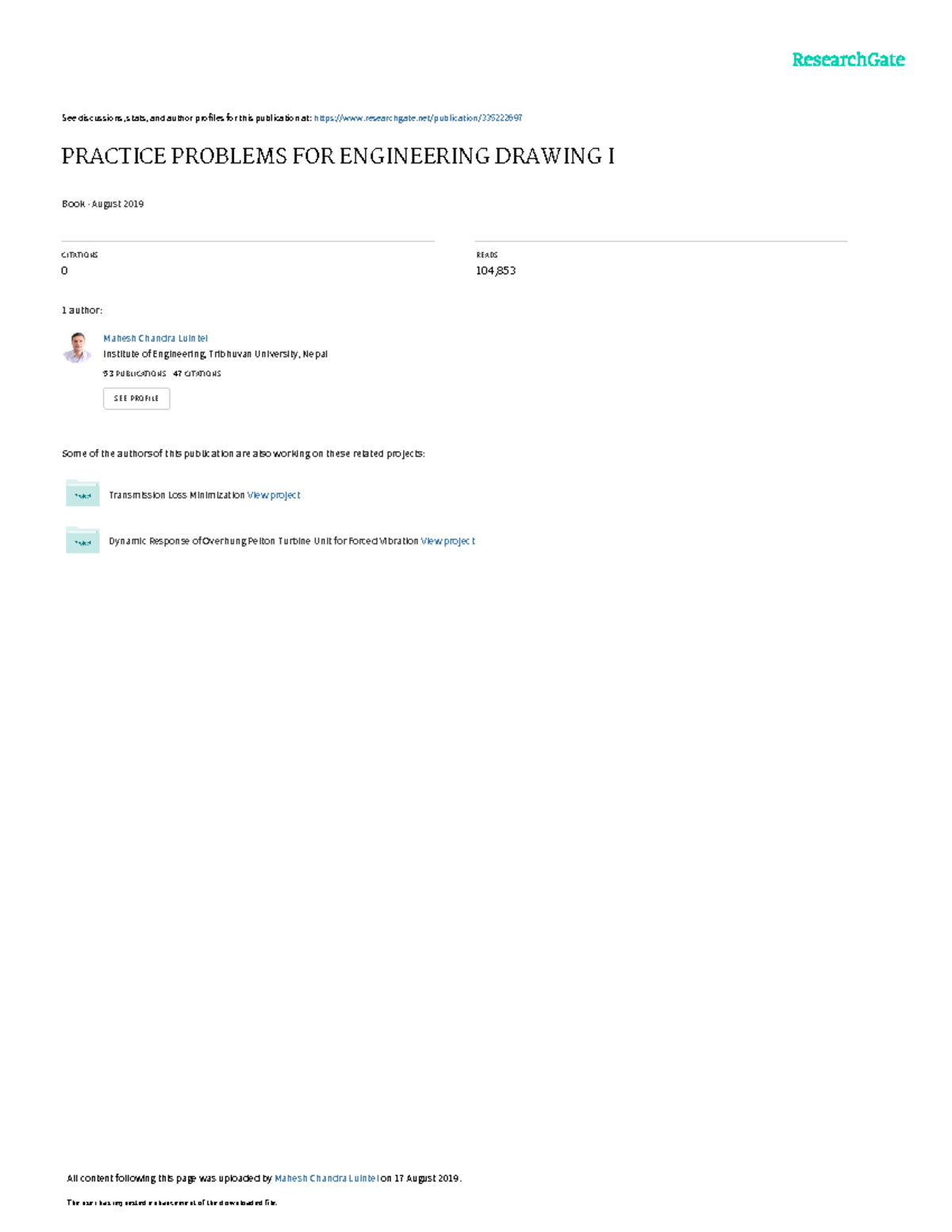 Practice Problemsfor Engineering Drawing I - See discussions, stats ...