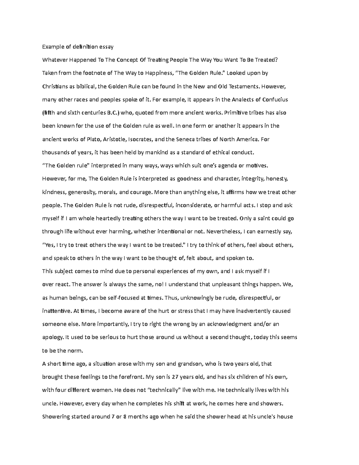 Example of definition essay - Example of definition essay Whatever ...