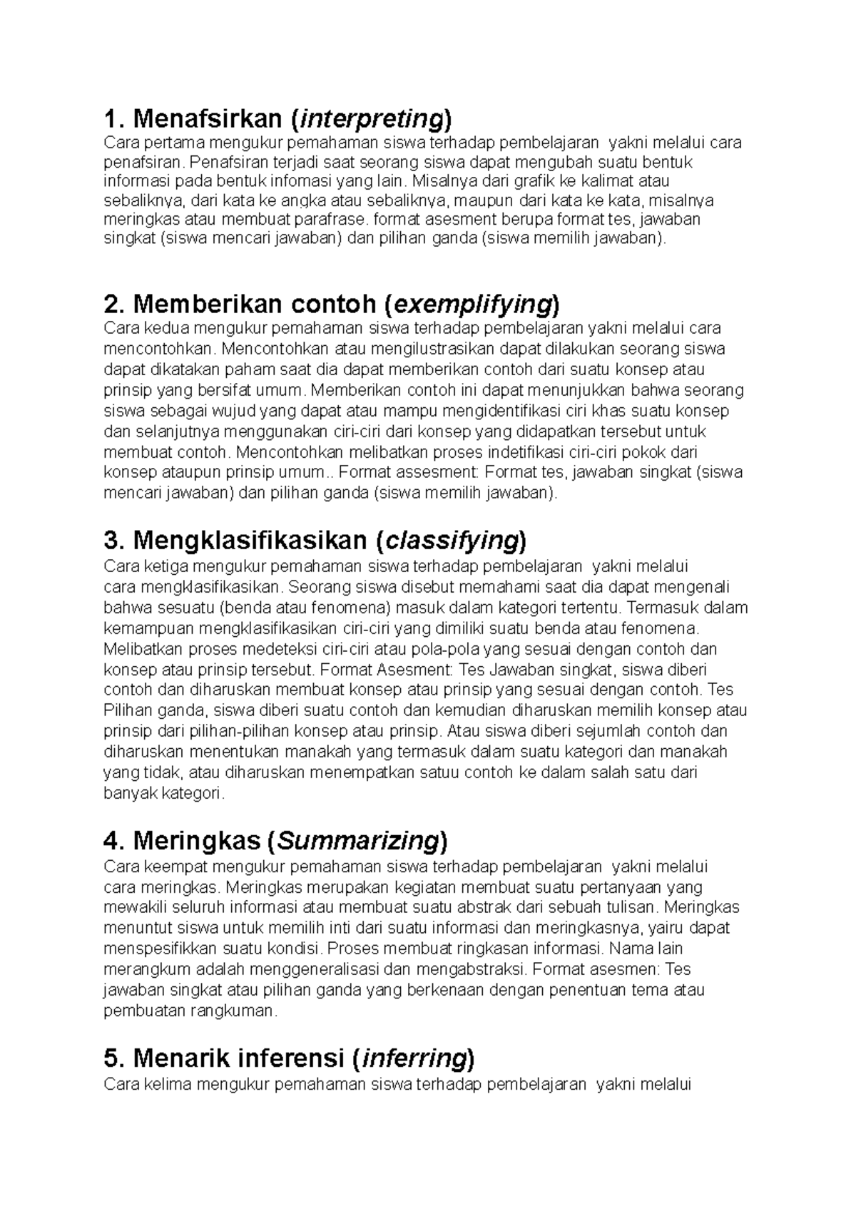 6 aspek ubd - SEMOGA BERMANFAAT - 1. Menafsirkan (interpreting) Cara ...