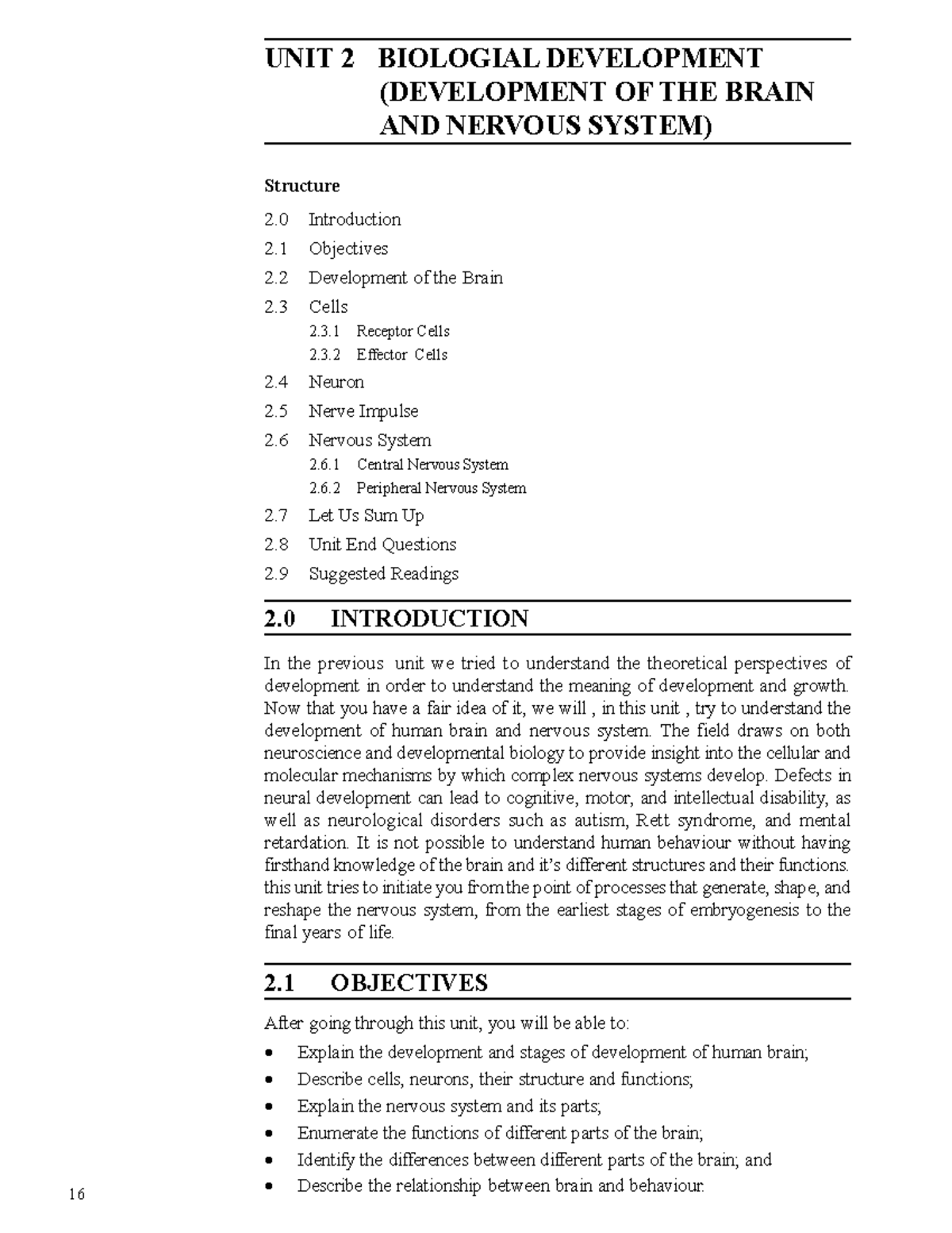 Unit-2 - Unit 2 biological development - Biological Basis of Behaviour ...