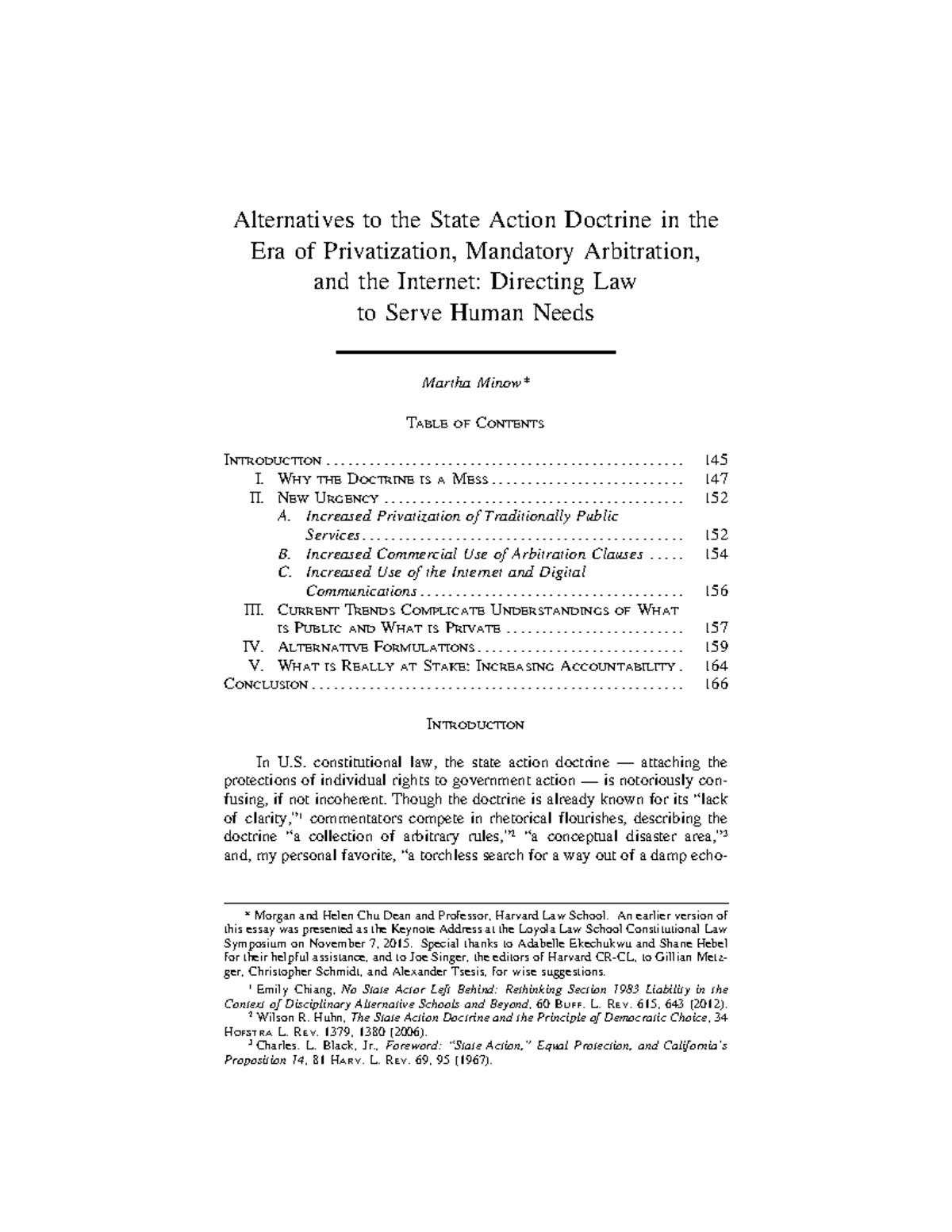 State Action Doctrine ...