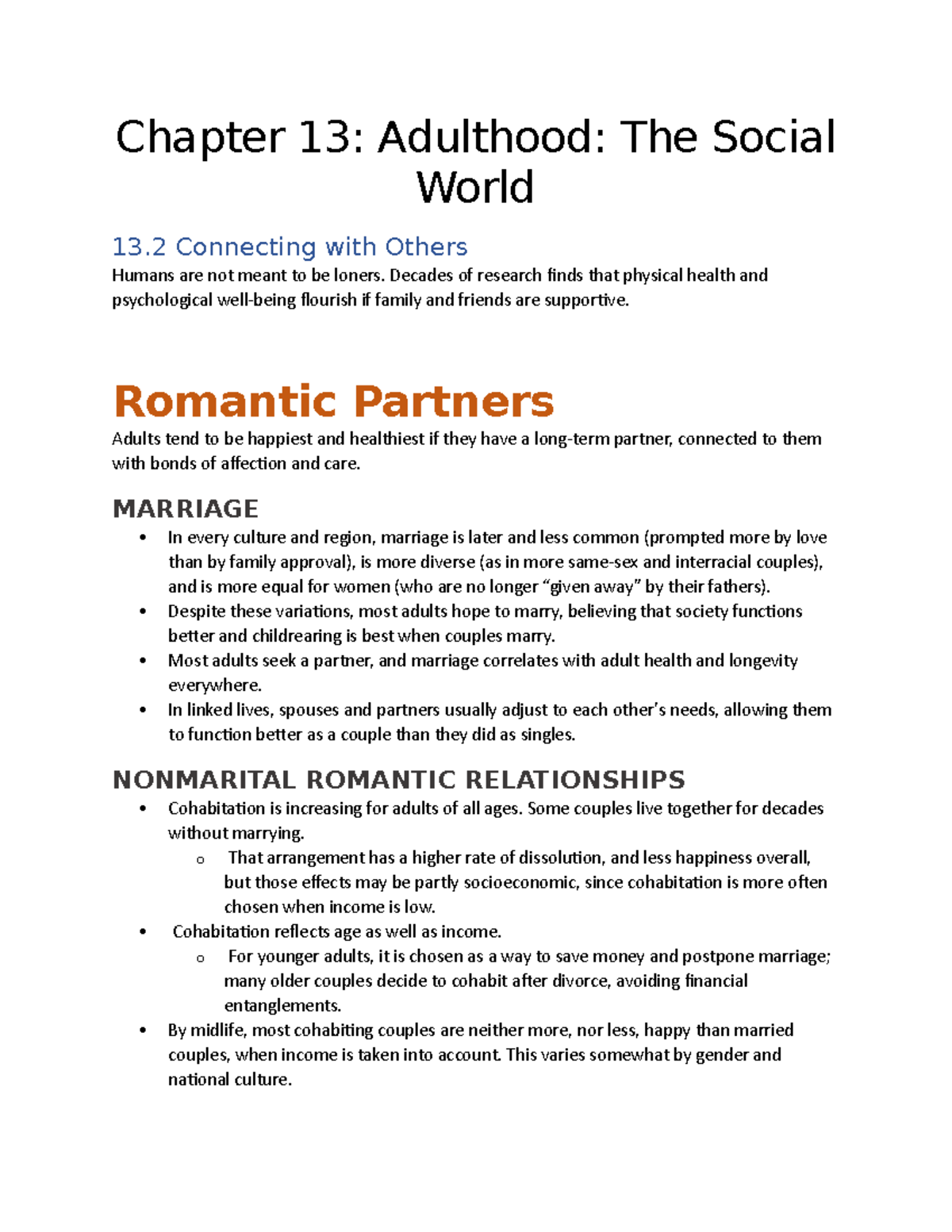 13.2 Connecting with Others - Chapter 13: Adulthood: The Social World ...