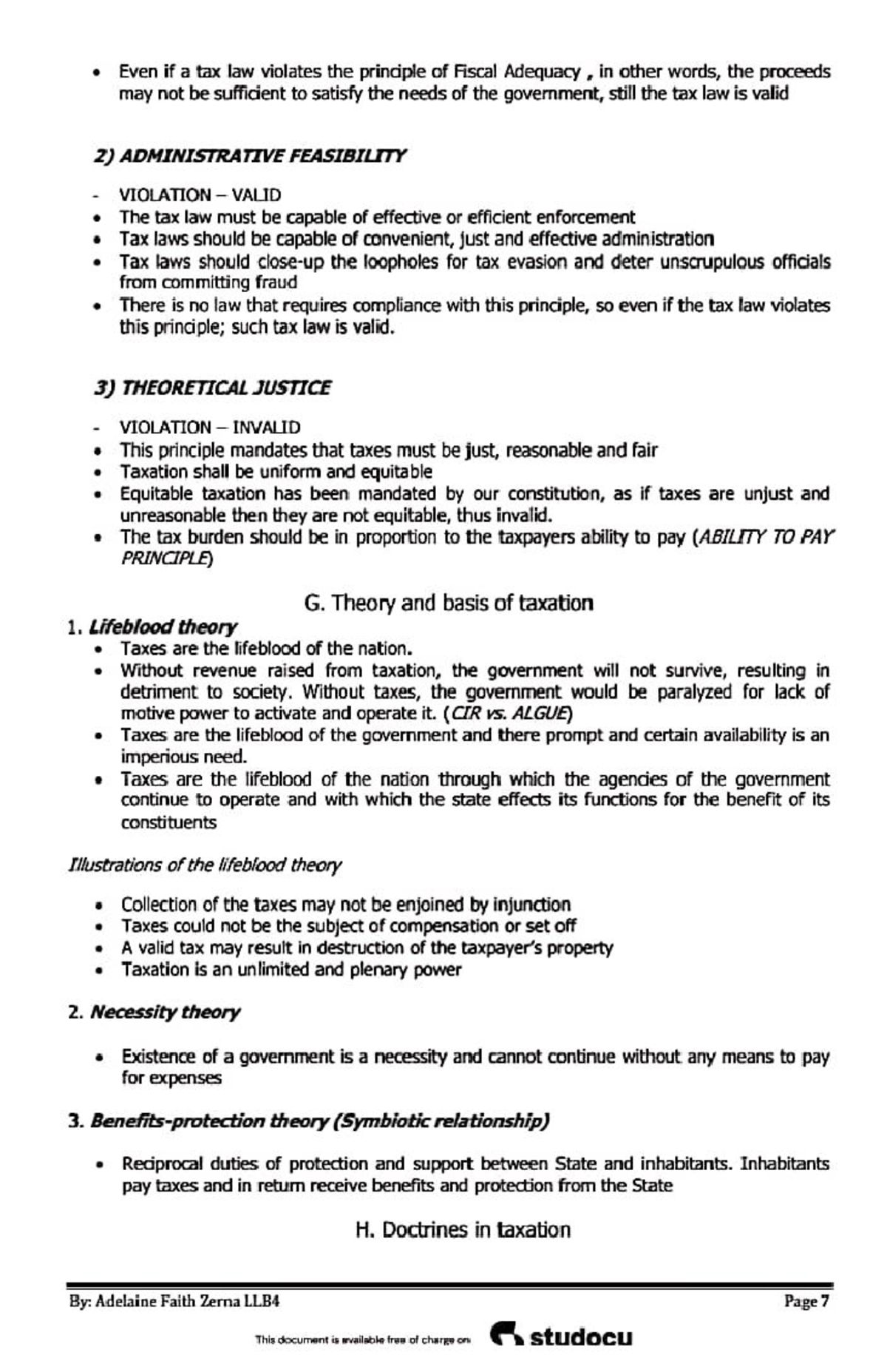ACC877 7 - Jzjsjd - Even if a tax law violates the principle of Fiscal ...