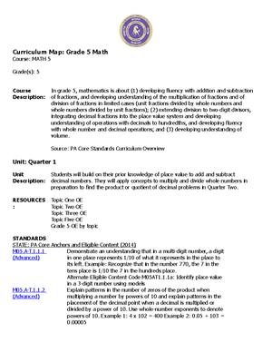 Math Grade 1 Curriculum Map - Curriculum Map: Math 1 Course: MATH 1 ...