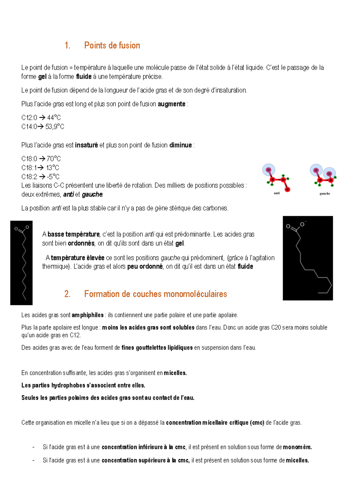 Cours 2 Lipides UE1 - 1. Points de fusion Le point de fusion ...