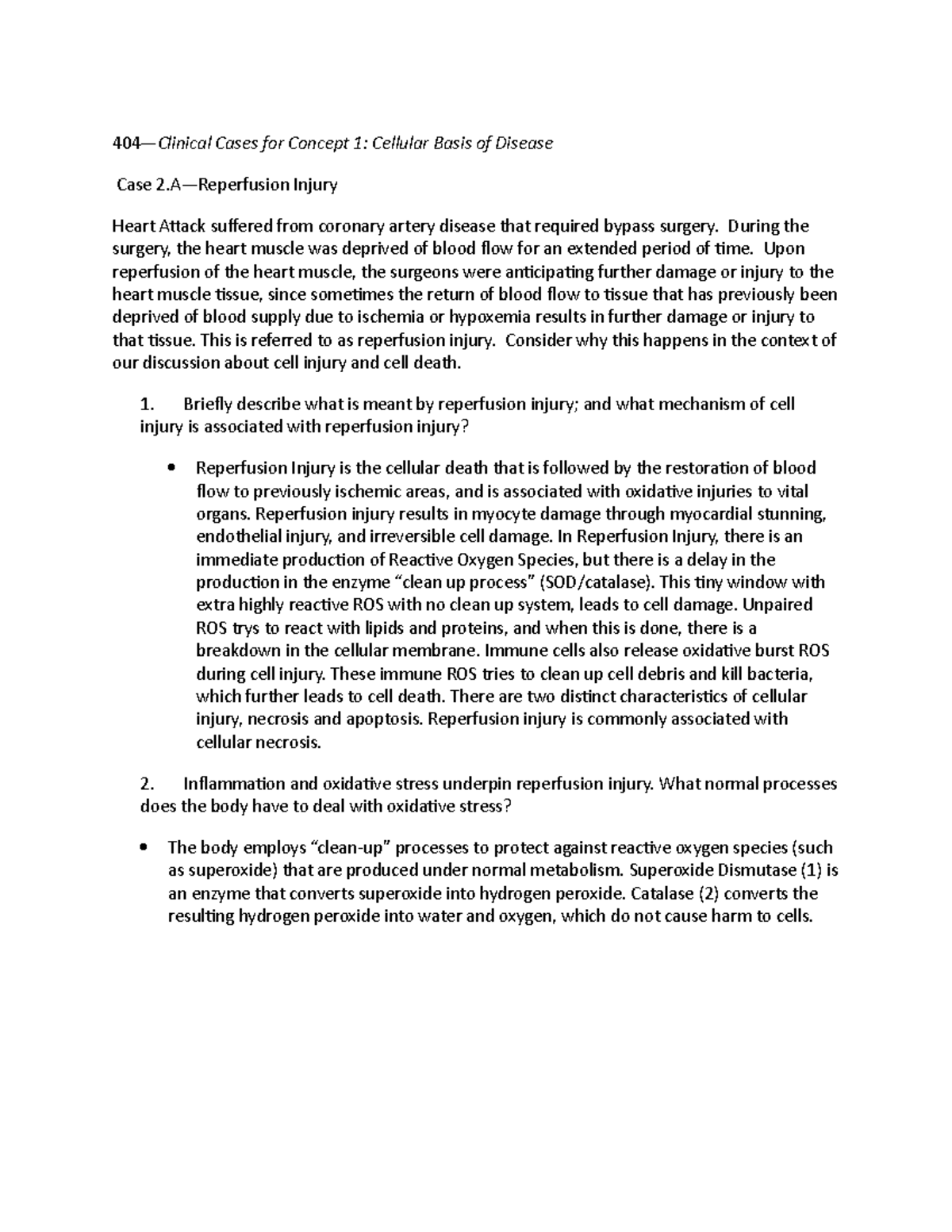 Case Studies Exam 1 - 404—Clinical Cases for Concept 1: Cellular Basis ...
