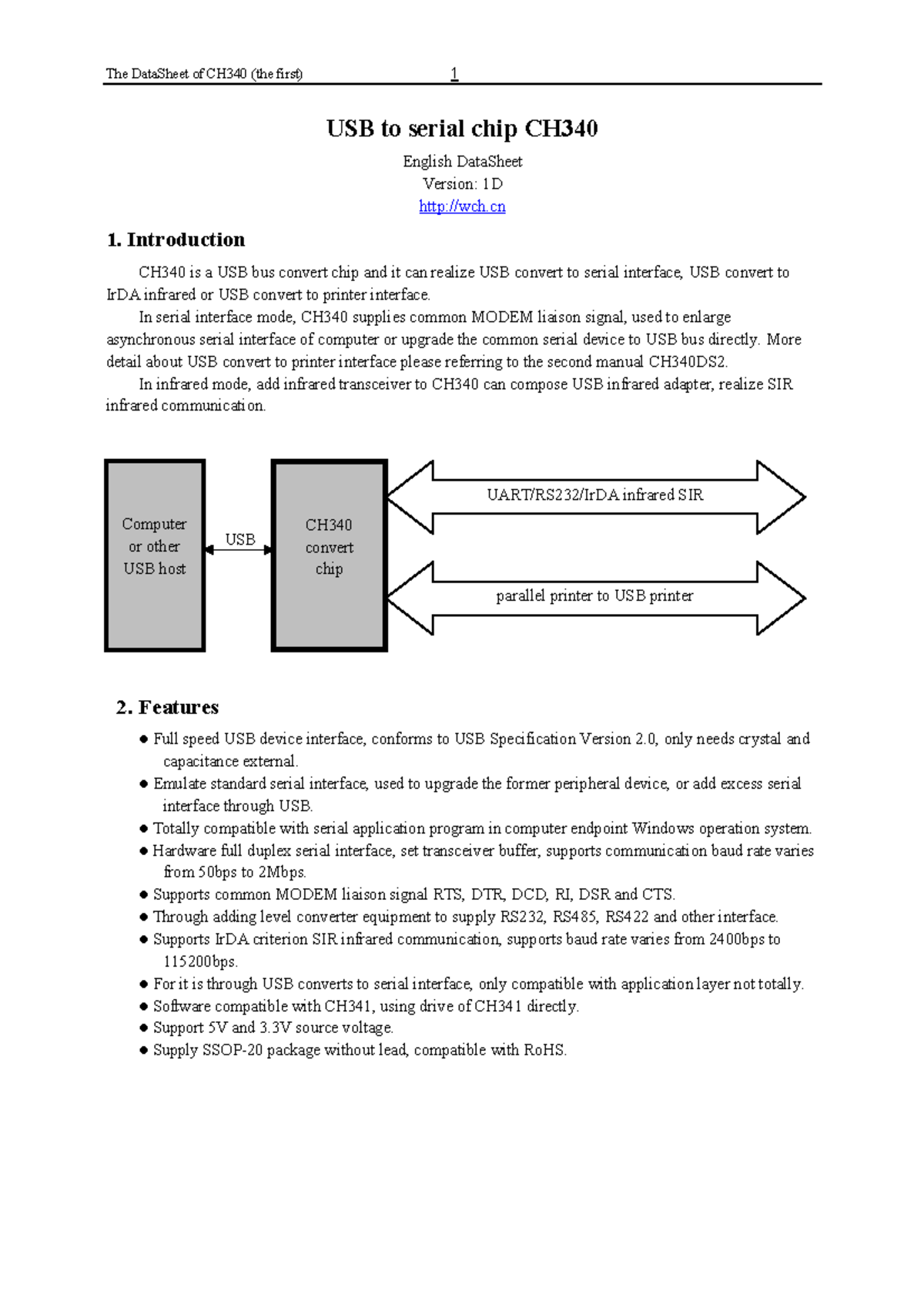CH340 - dgaegewgegè - USB to serial chip CH English DataSheet Version ...
