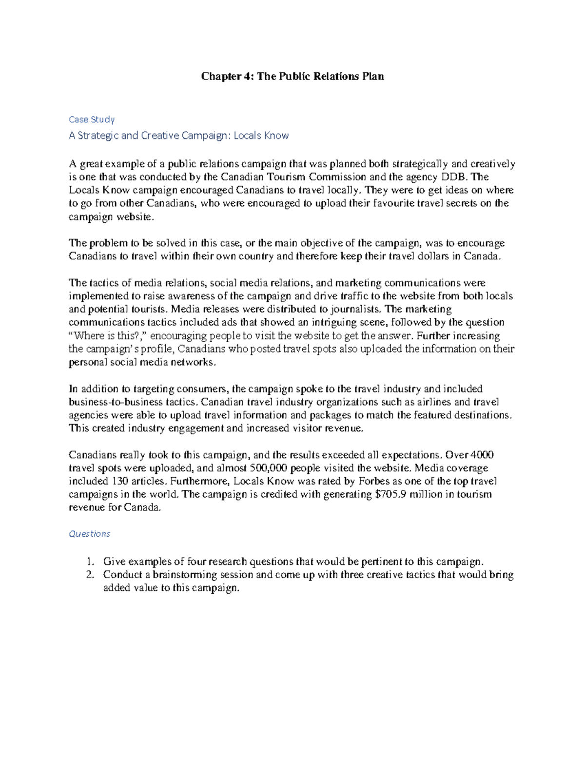 PRLN 1150 Chapter 4 practice case study - Chapter 4: The Public ...