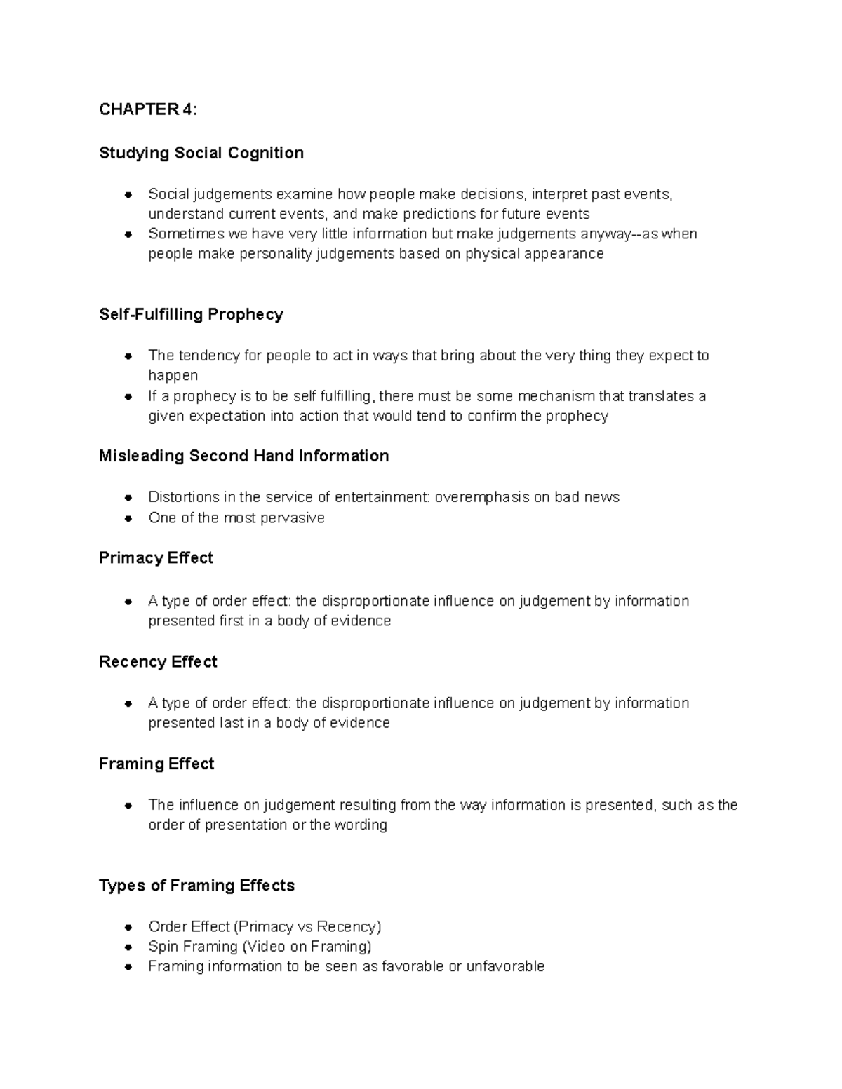 Social Psychology, Chapter 4 - CHAPTER 4: Studying Social Cognition ...