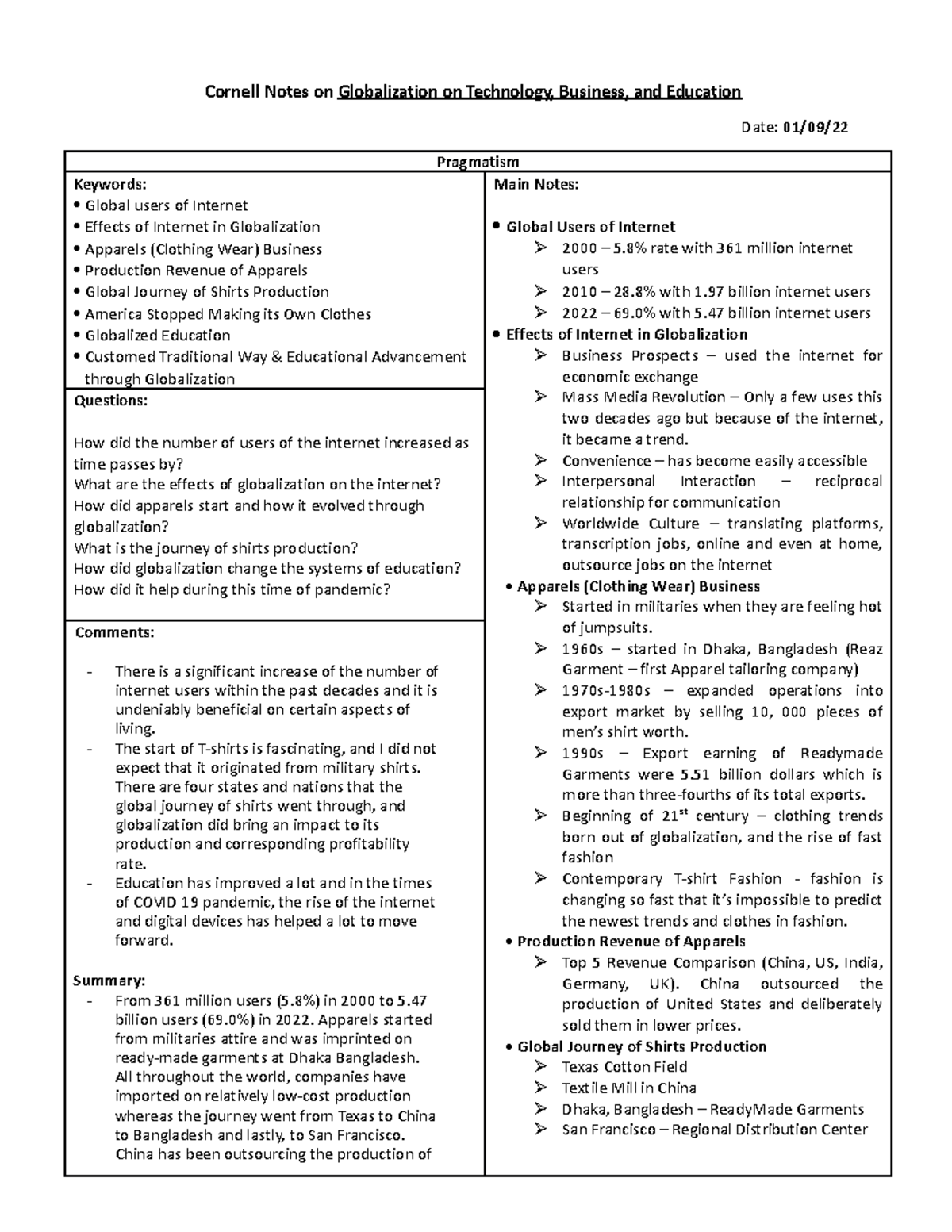 Globalization on Technology, Business, and Education - Convenience ...