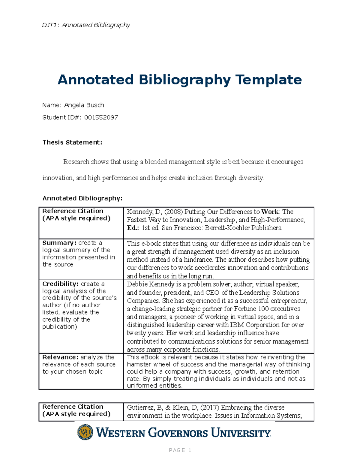 Annotated Bibliography c456 2 - Annotated Bibliography Template Name ...