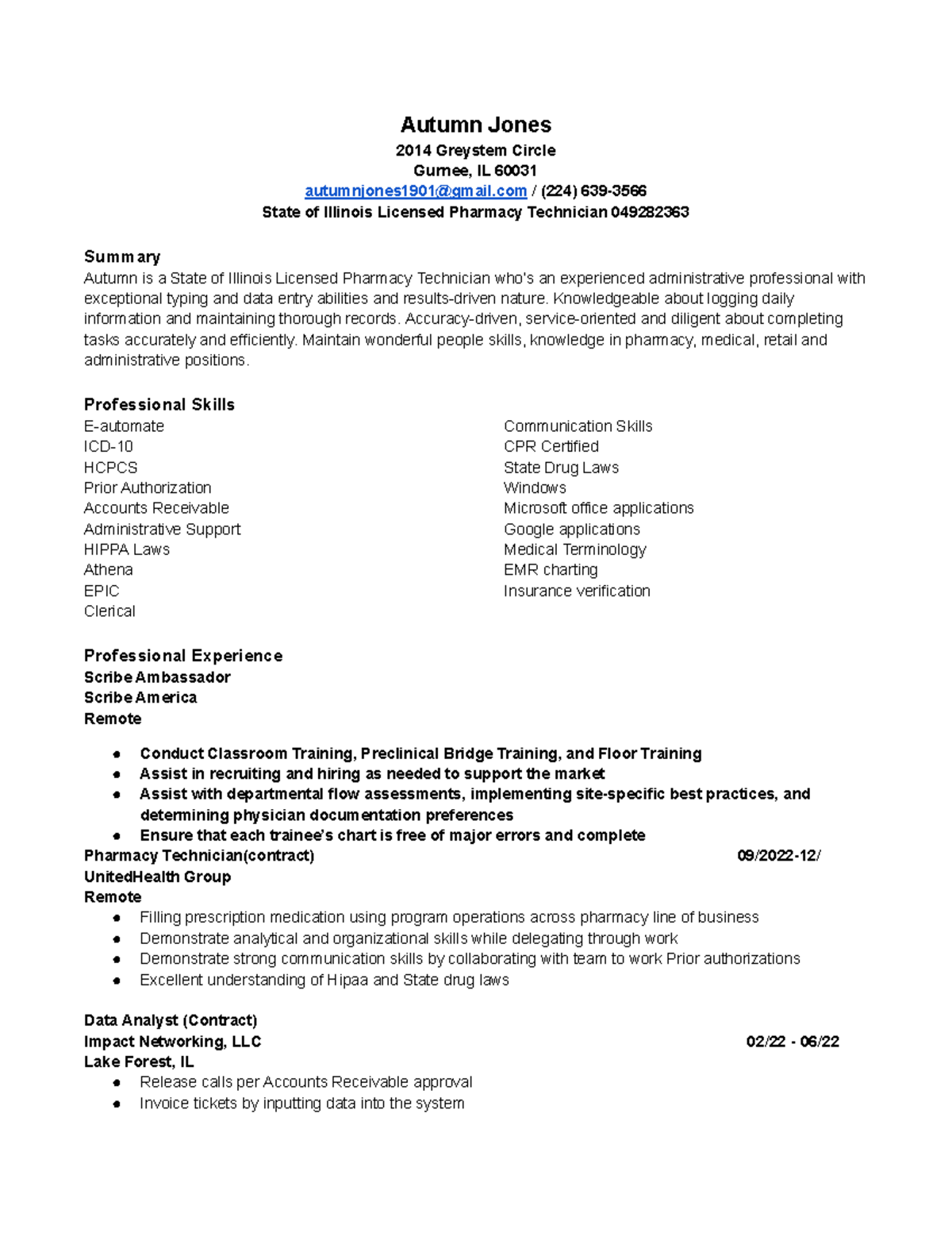 Copy of Autumn Jones resume-pharmacy strategist - Autumn Jones 2014 ...