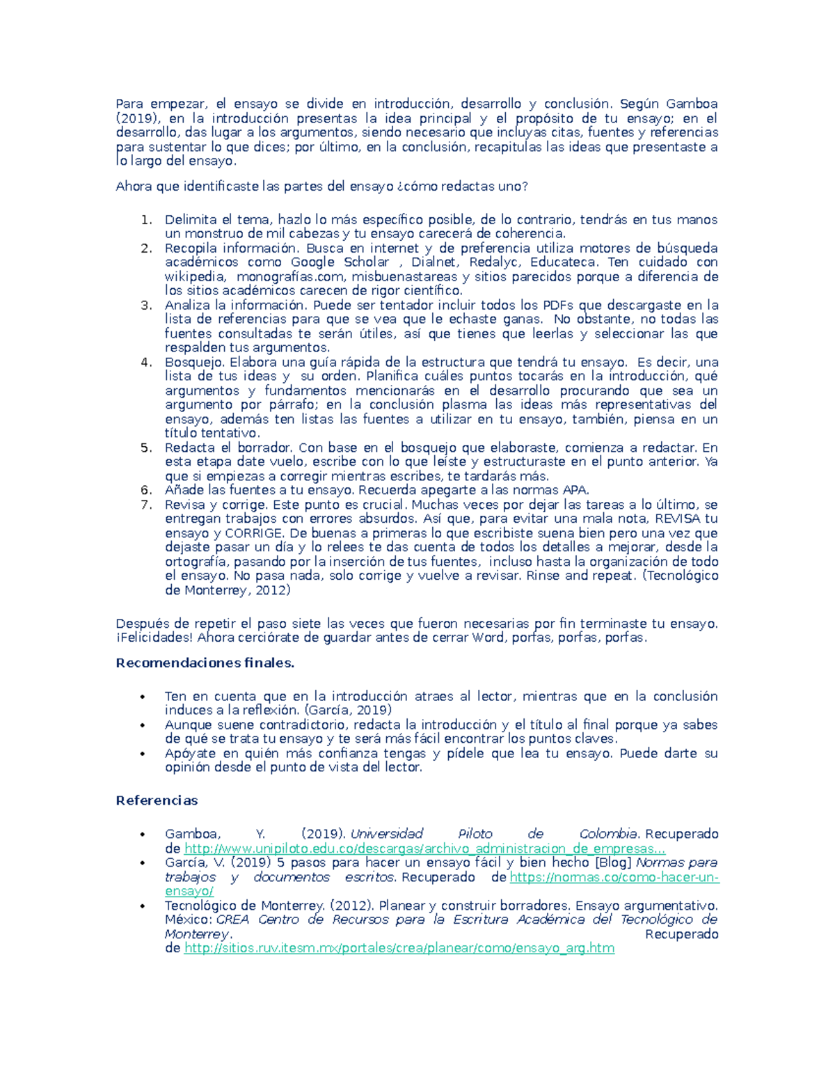Como hacer un ensayo académico - Para empezar, el ensayo se divide en ...
