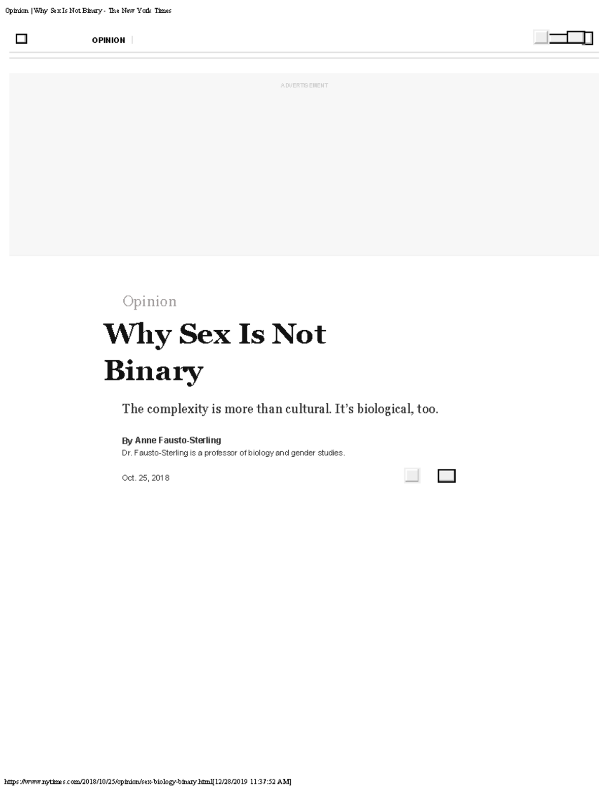 Opinion Why Sex Is Not Binary The New York Times Account
