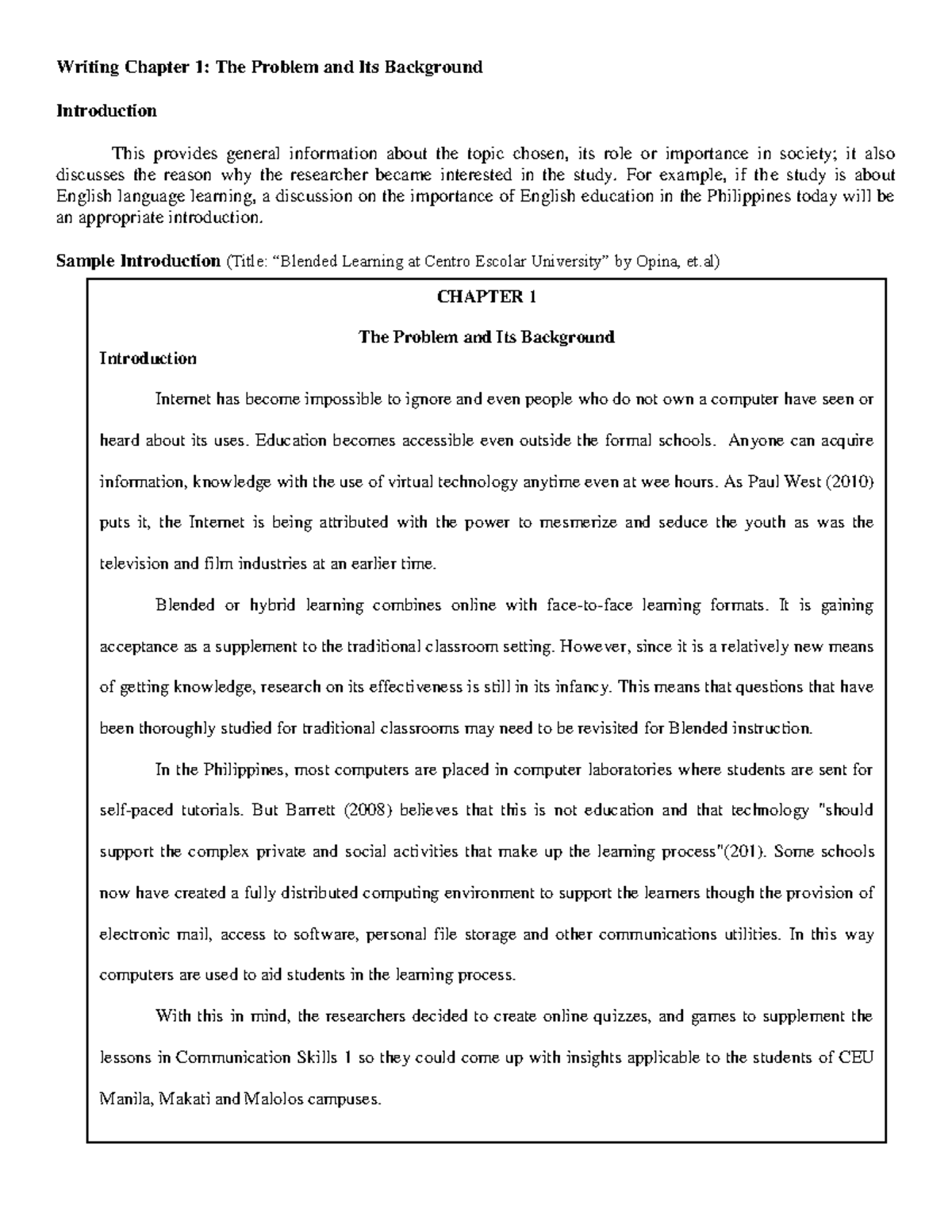 Writingchapter 1 - It is a guide about writing chapter 1 of your ...