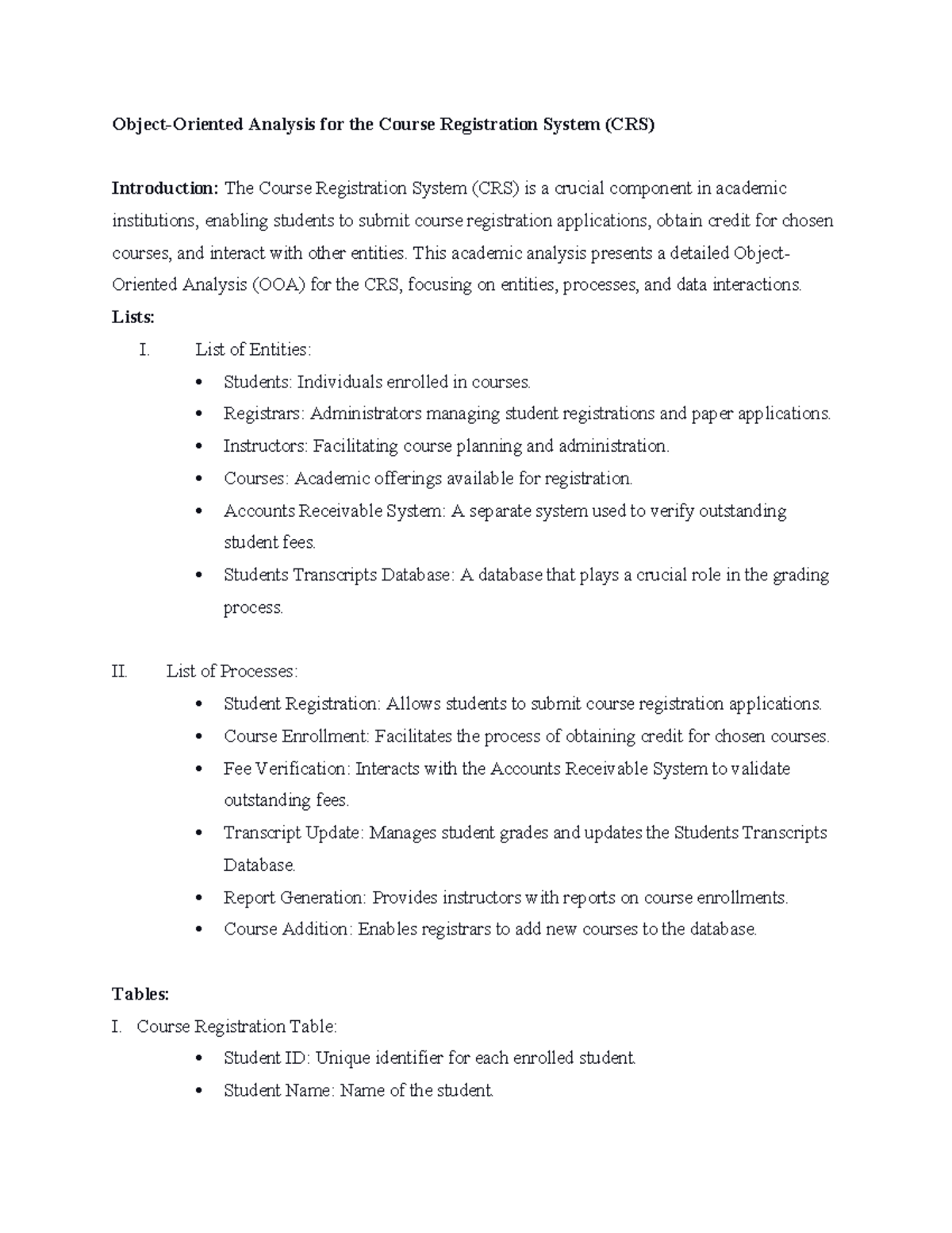 CS 4403 wrt 5 - Do not copy and paste, use as a study guide - Object-Oriented Analysis for the ...