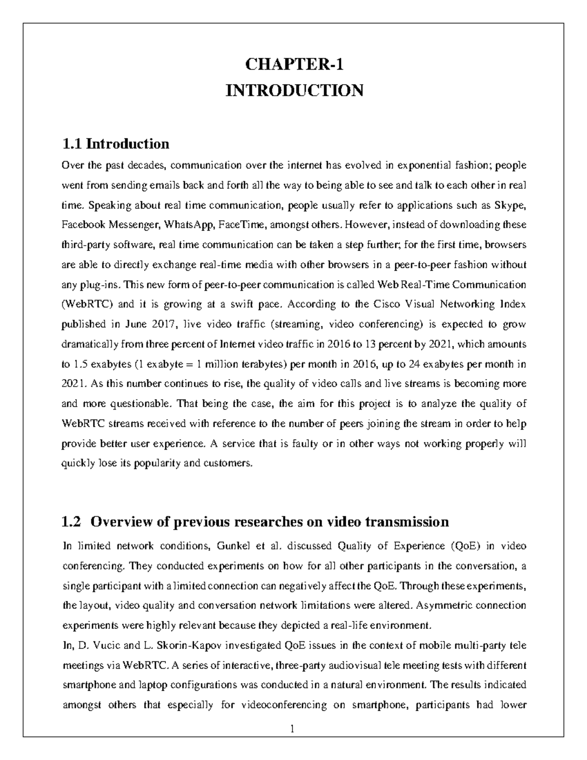 Minor Project Report - CHAPTER- INTRODUCTION 1 Introduction Over the ...