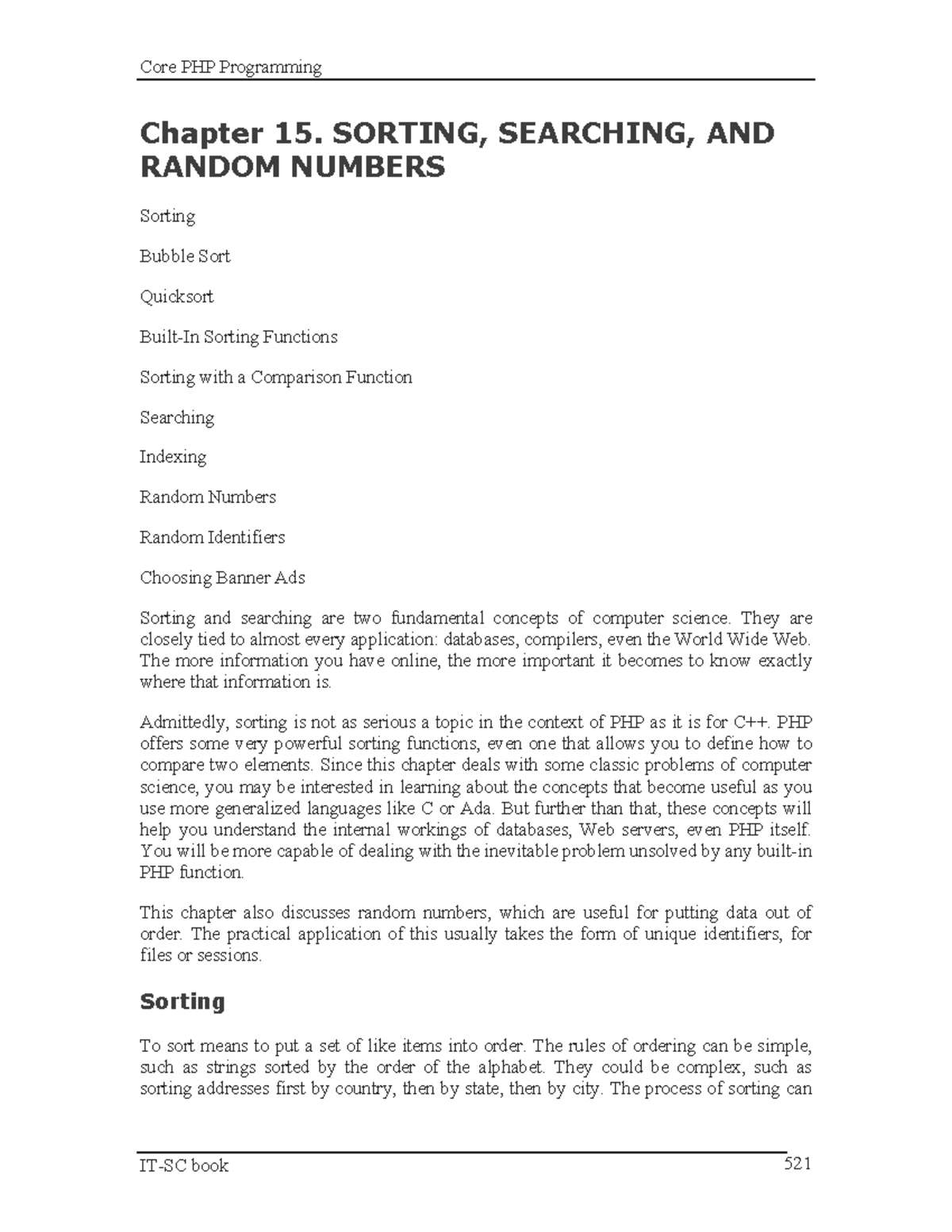Advanced Core Php Programming 9 Chapter 15 Sorting Searching And