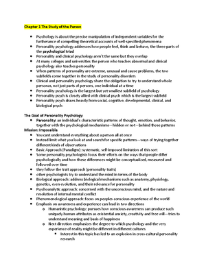 Personality Ch.6 Notes - Personality Puzzle Chapter 6 Traits and Types ...