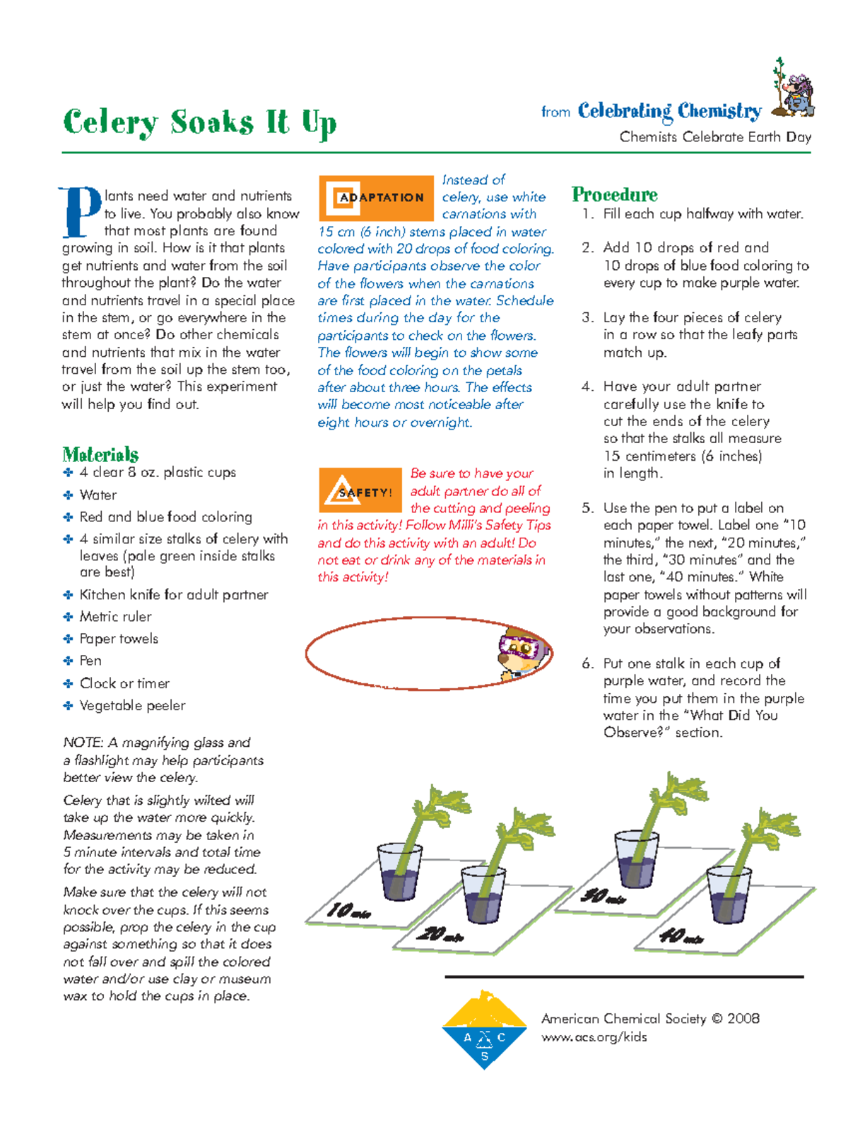Celery soaks it up science for kids - P lants need water and nutrients ...