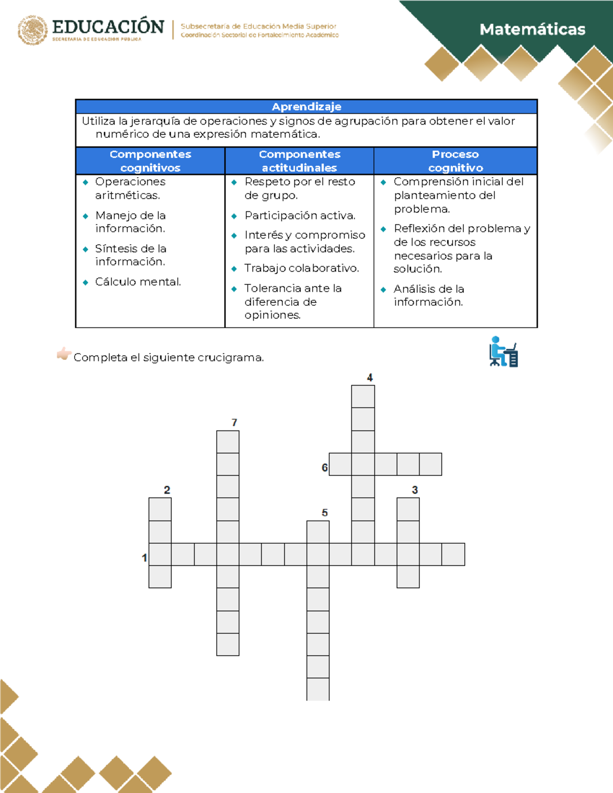 Matematicas de segundo grado - Aprendizaje Utiliza la jerarquía de ...