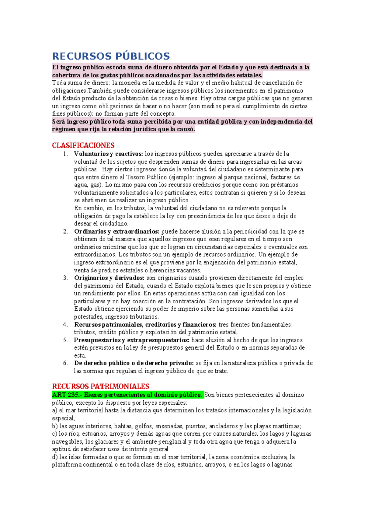 Recursos Publicos 5 - d,,d,dd - RECURSOS PÚBLICOS El ingreso público es ...