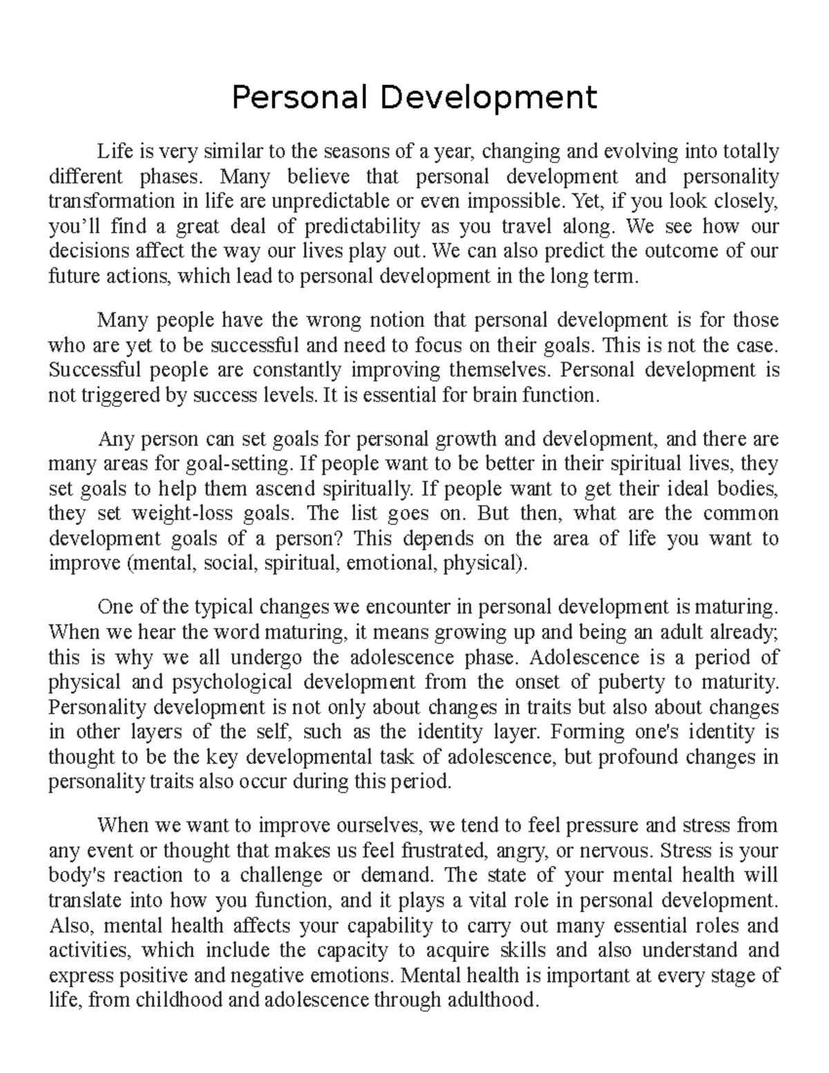 Philosophy - just read it - Personal Development Life is very similar ...