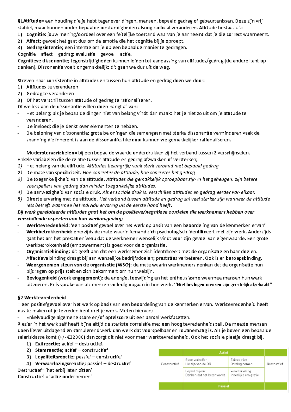 H3 (Attitude en werktevredenheid) - een houding die je hebt tegenover ...