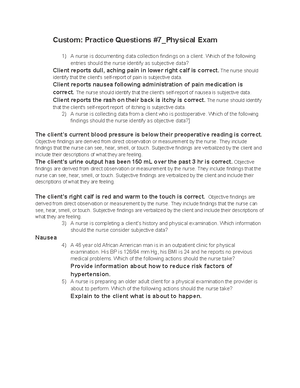 Custom Practice Questions #4 Vital Signs - Which of the following ...