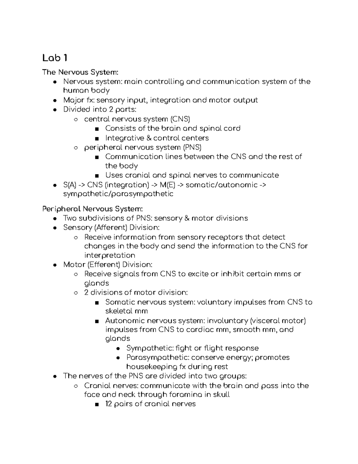 BIOL320 - LAB 1 - Integrated Human Anatomy and Physiology I with Dr ...