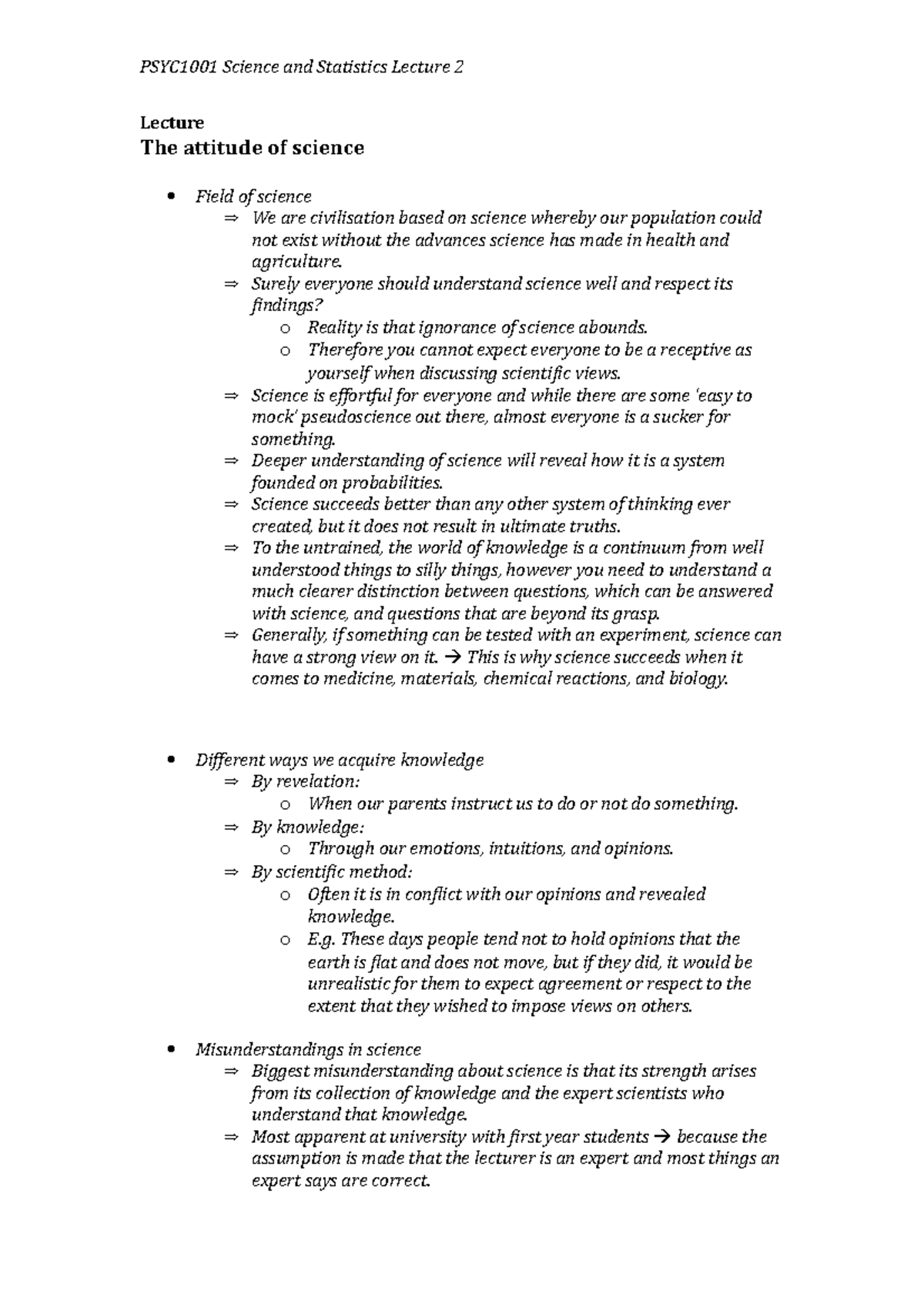 Lecture notes, lecture 2 - science and statistics - Lecture The ...