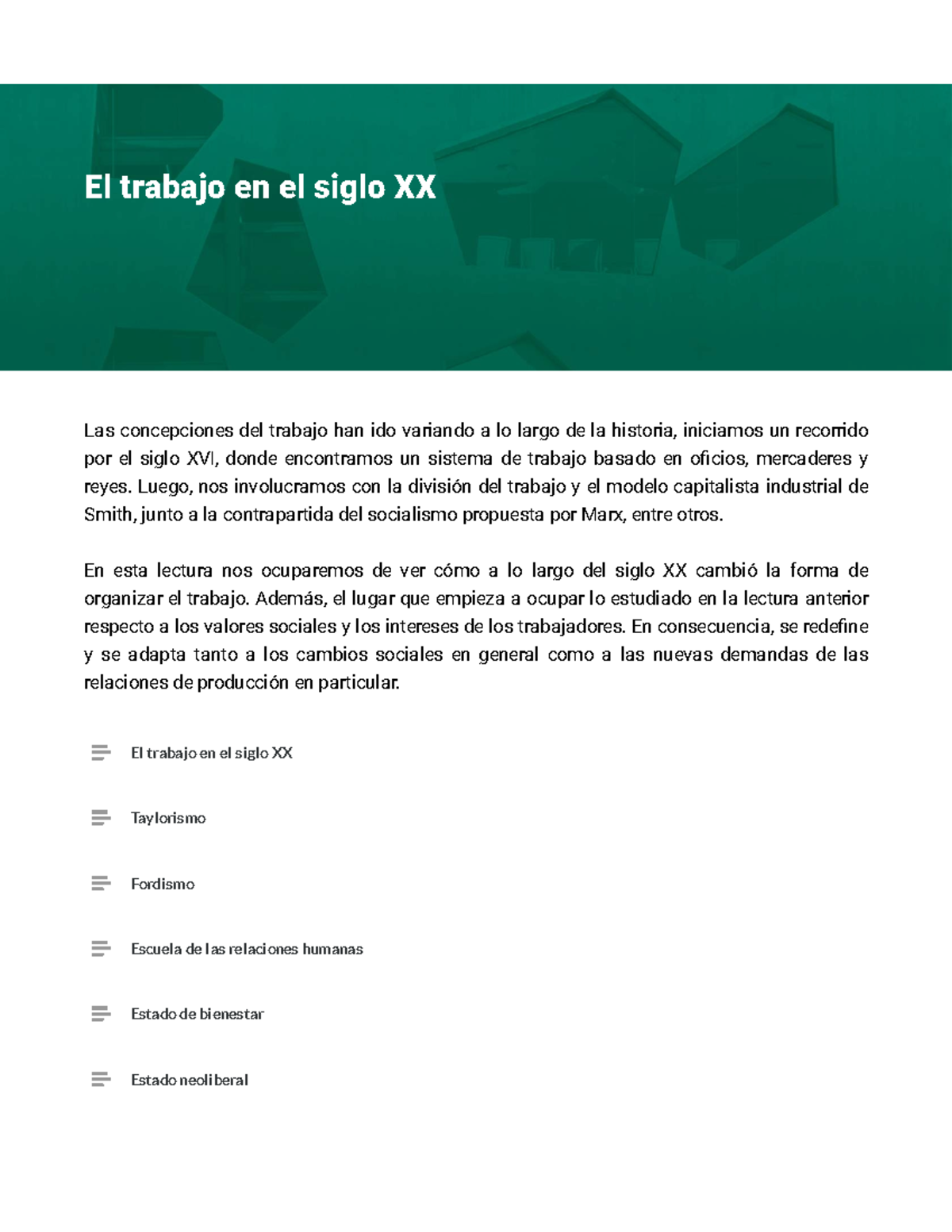 El trabajo en el siglo xx - Las concepciones del trabajo han ido ...