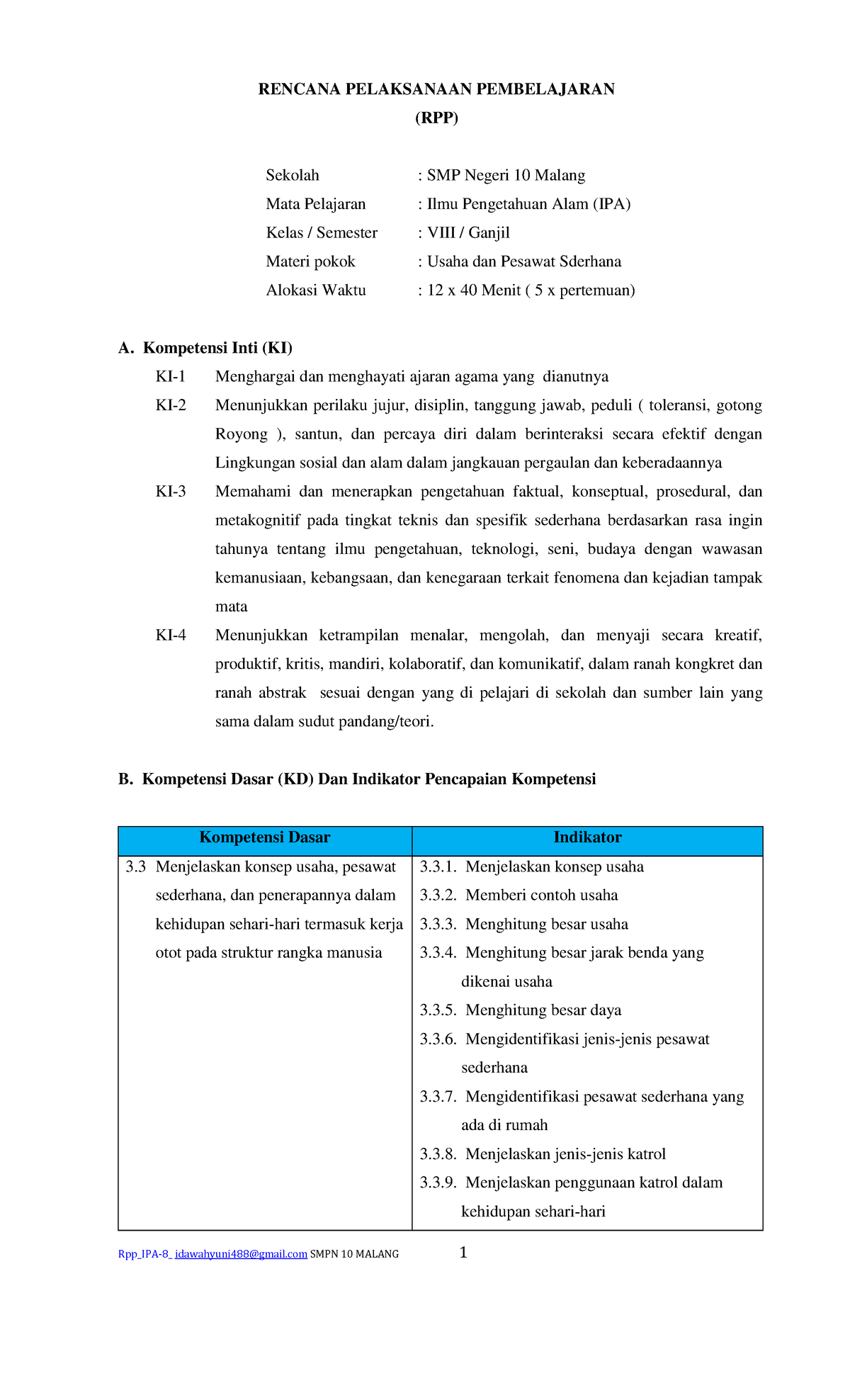 Pesawat sederhana 1 - good - RENCANA PELAKSANAAN PEMBELAJARAN (RPP ...