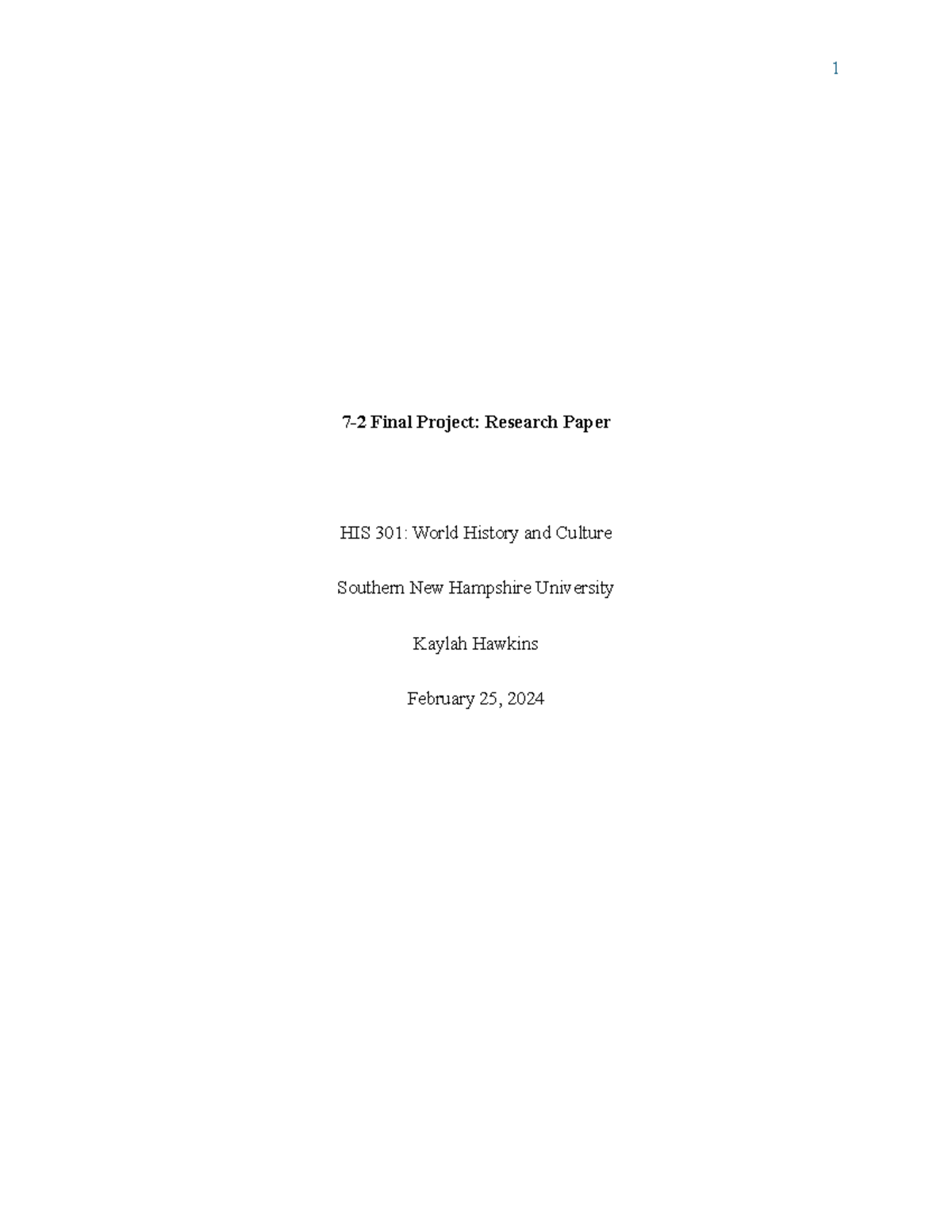 7-2 Final Project Research Paper - It encompasses the periods predating ...