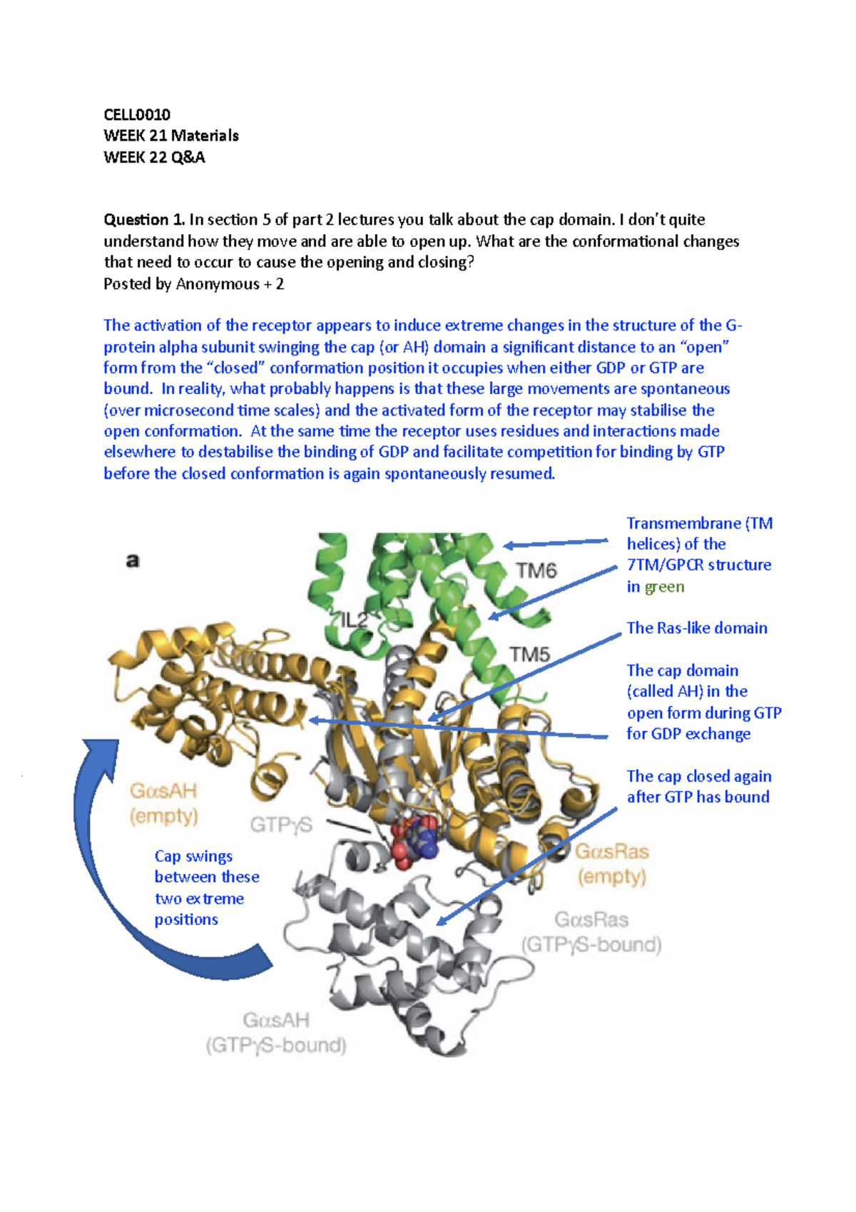 QA session Wk22 for Wk21 - CELL WEEK 21 Materials WEEK 22 Q&A Question ...