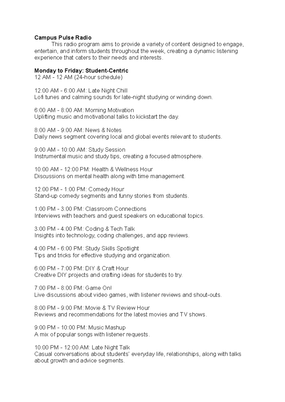 Campus Pulse Radio - Campus Pulse Radio This radio program aims to ...