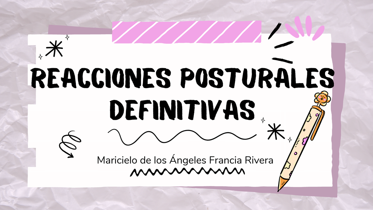 Reacciones posturales - REACCIONES POSTURALES DEFINITIVAS Maricielo de ...