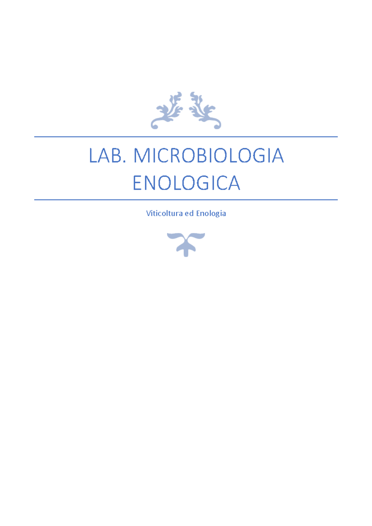 Laboratorio di microbiologia enologica - Warning: TT: undefined function: 32 Warning: TT ...