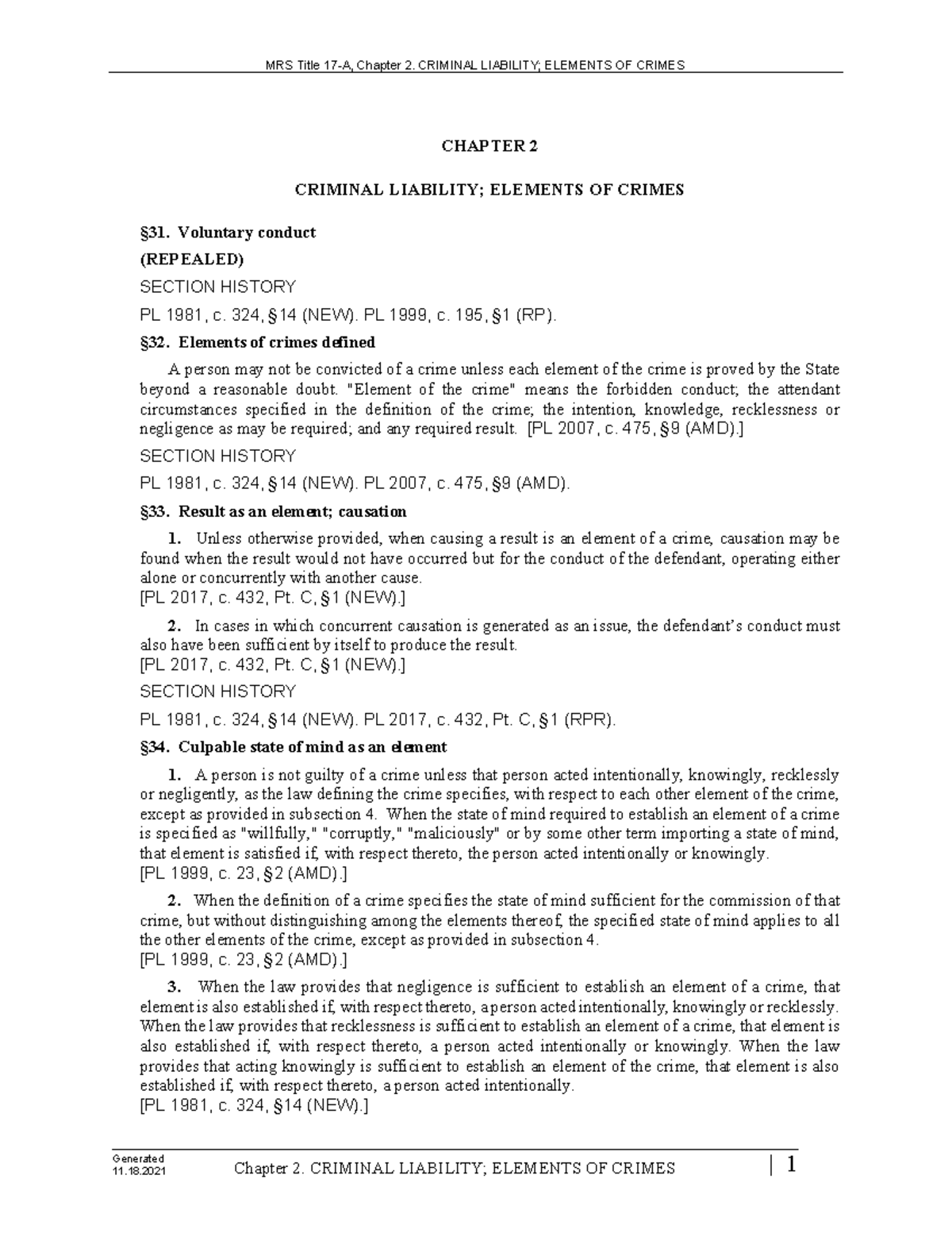 Title 17-Ach2 - Criminal Law - Generated 11.18 Chapter 2. CRIMINAL ...