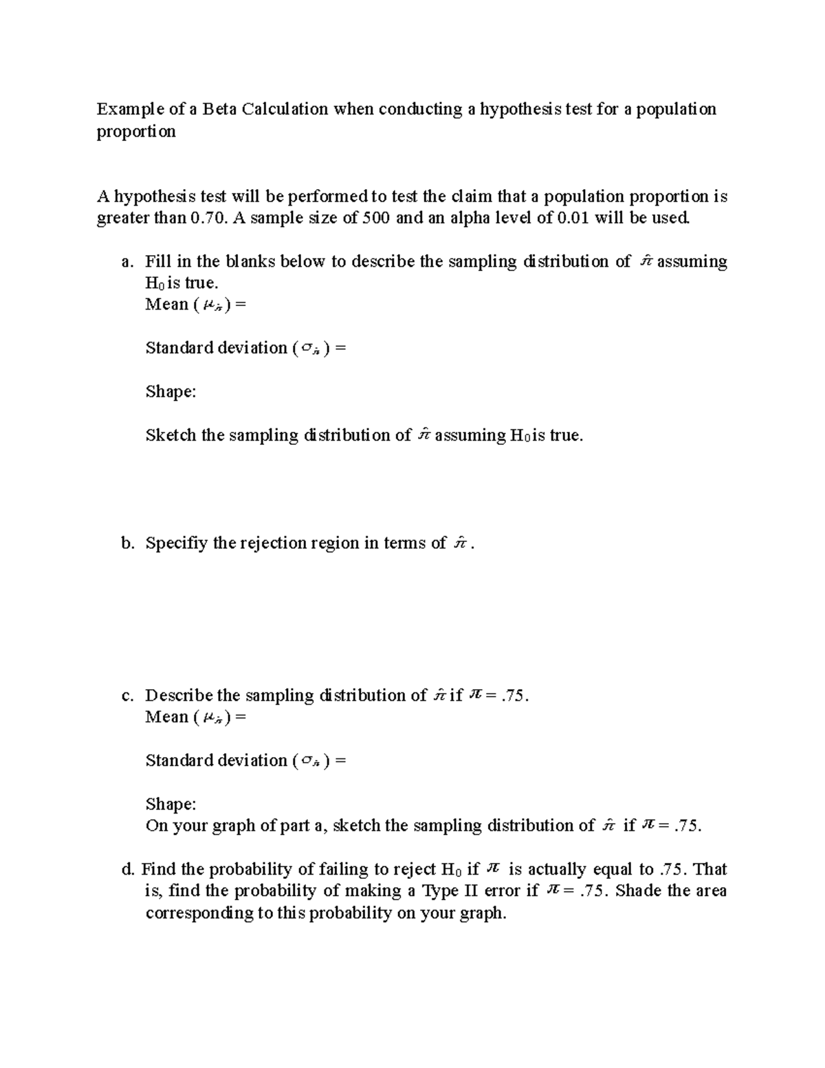 Lecture notes, lecture 10b - Example of a beta calculation - Example of ...