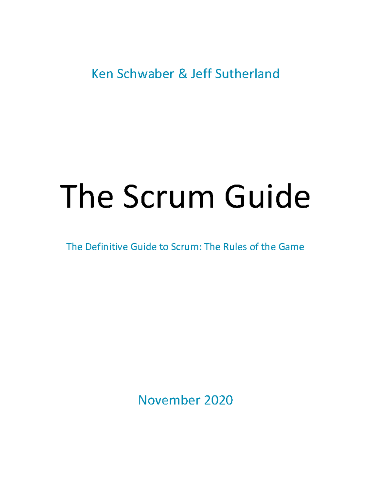 2020 Scrum Guide US - asd - Ken Schwaber & Jeff Sutherland The Scrum ...