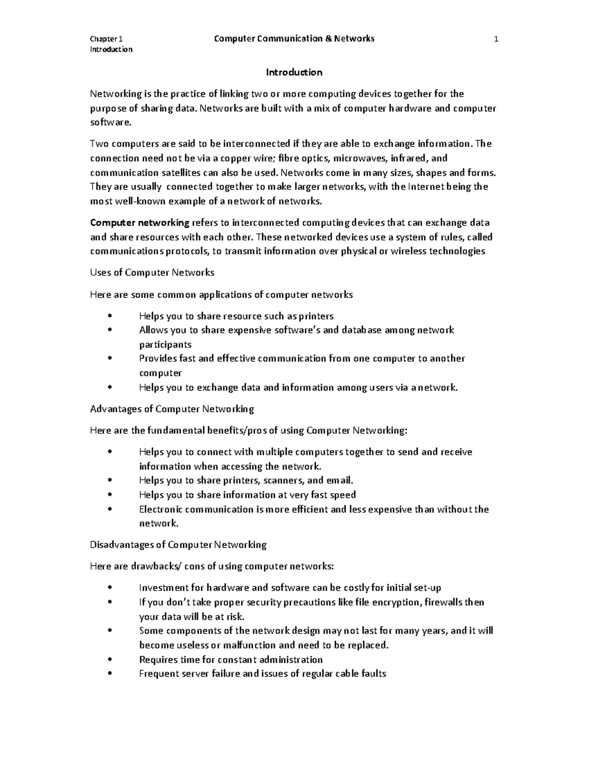 Computer Network - Introduction Introduction Networking is the practice ...